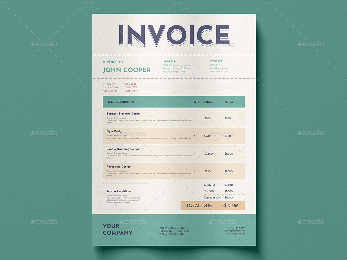 Invoice 02, Print Templates | GraphicRiver