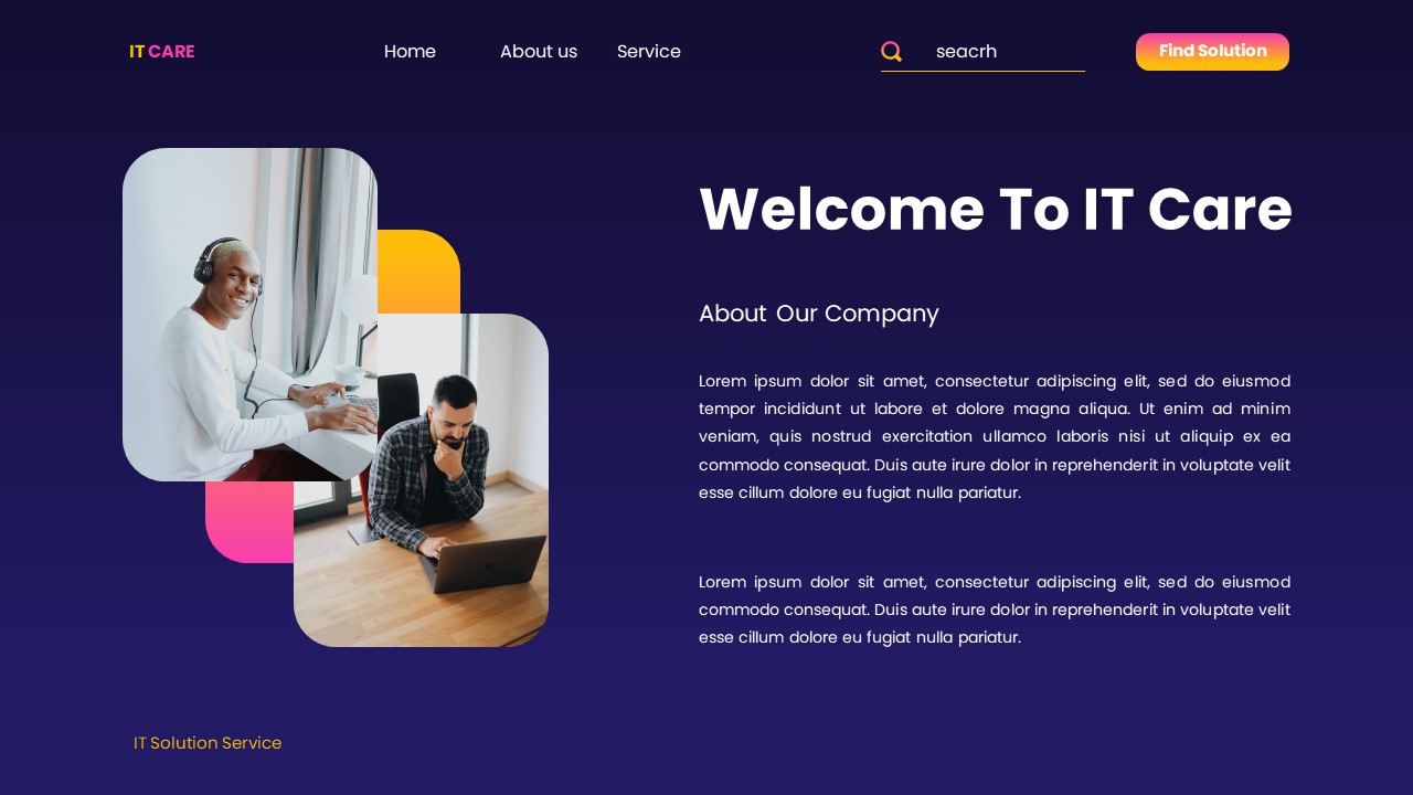 IT Care - IT Solution Service Powerpoint Templates, Presentation Templates