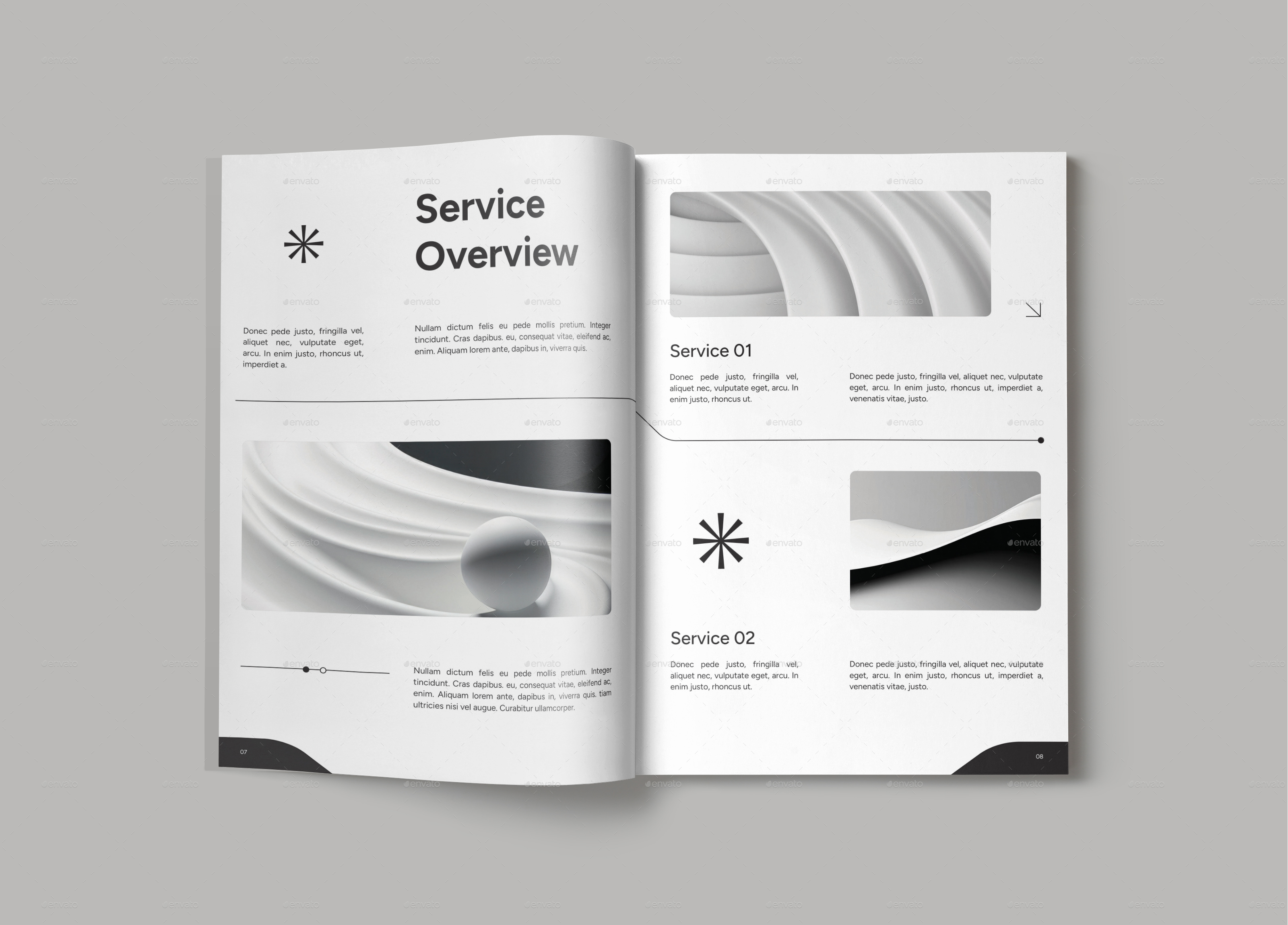 Black White Minimalist Company Profile, Print Templates | GraphicRiver