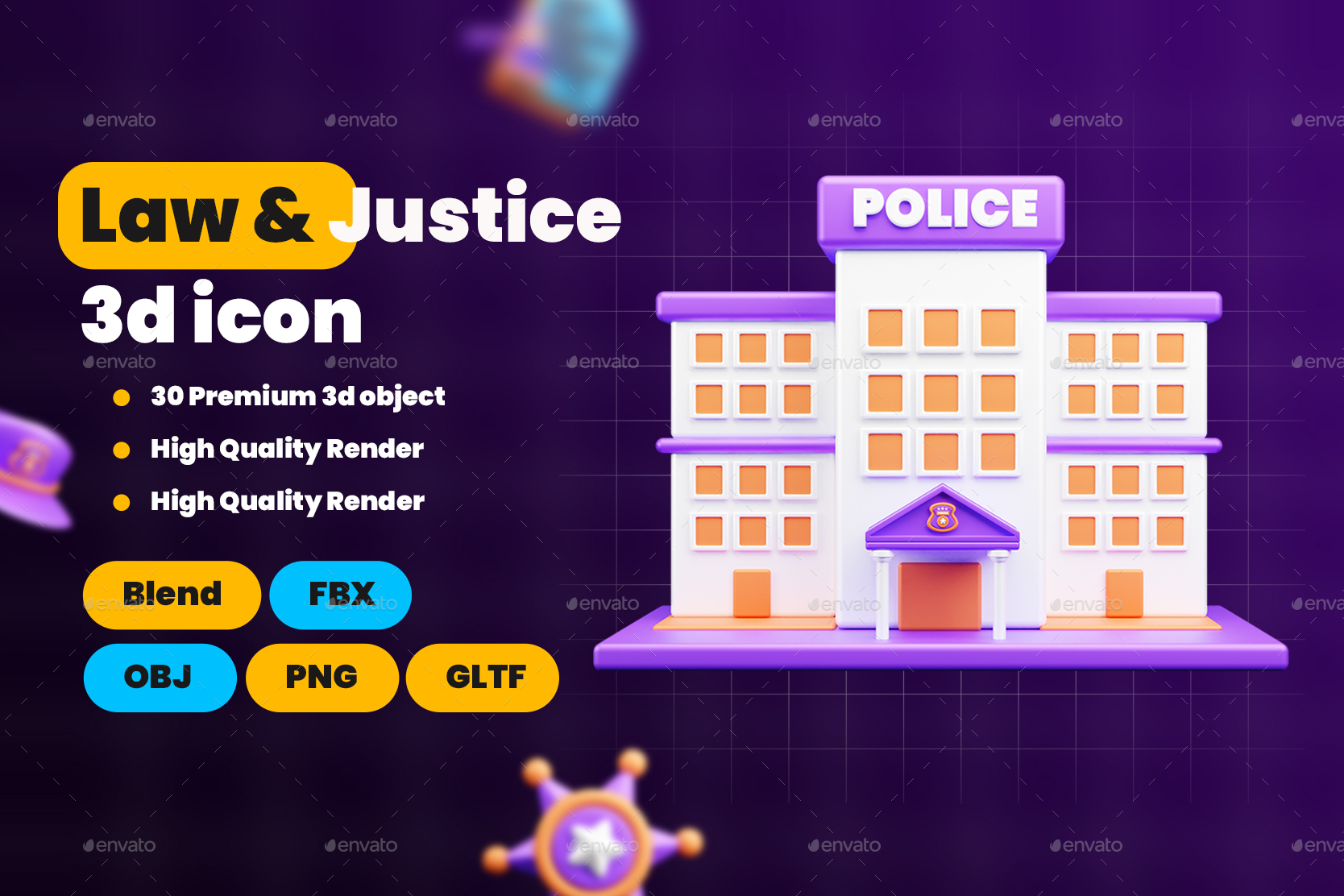 Law and Justice 3d Illustration Icon Pack, Graphics | GraphicRiver