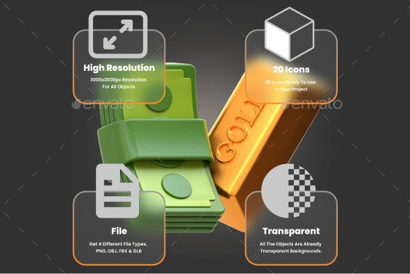 3D Gold Investment, Graphics | GraphicRiver