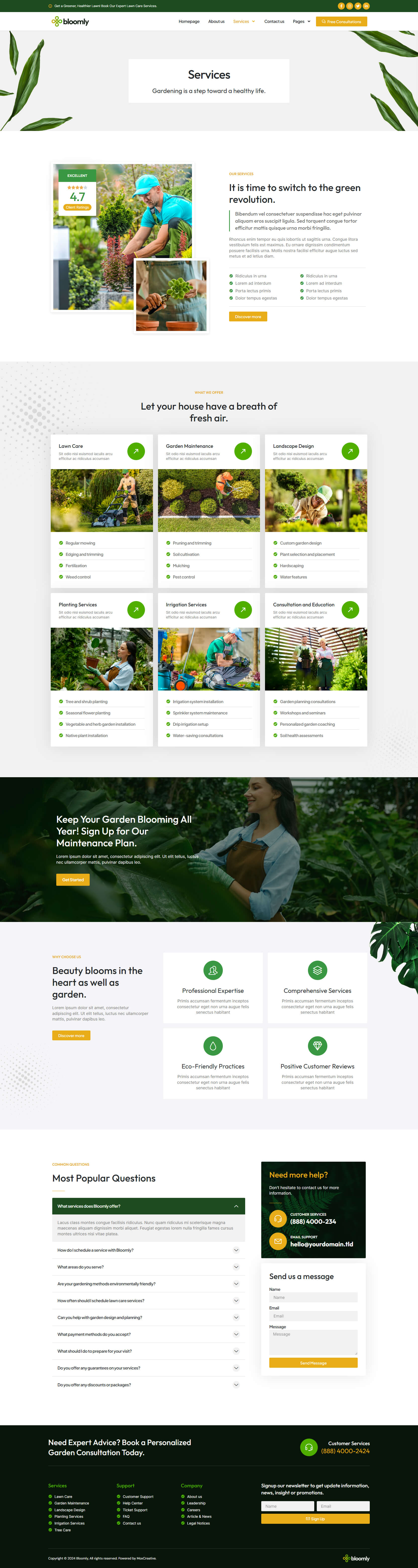Bloomly - Landscape & Gardening Service Elementor Pro Template Kit by ...