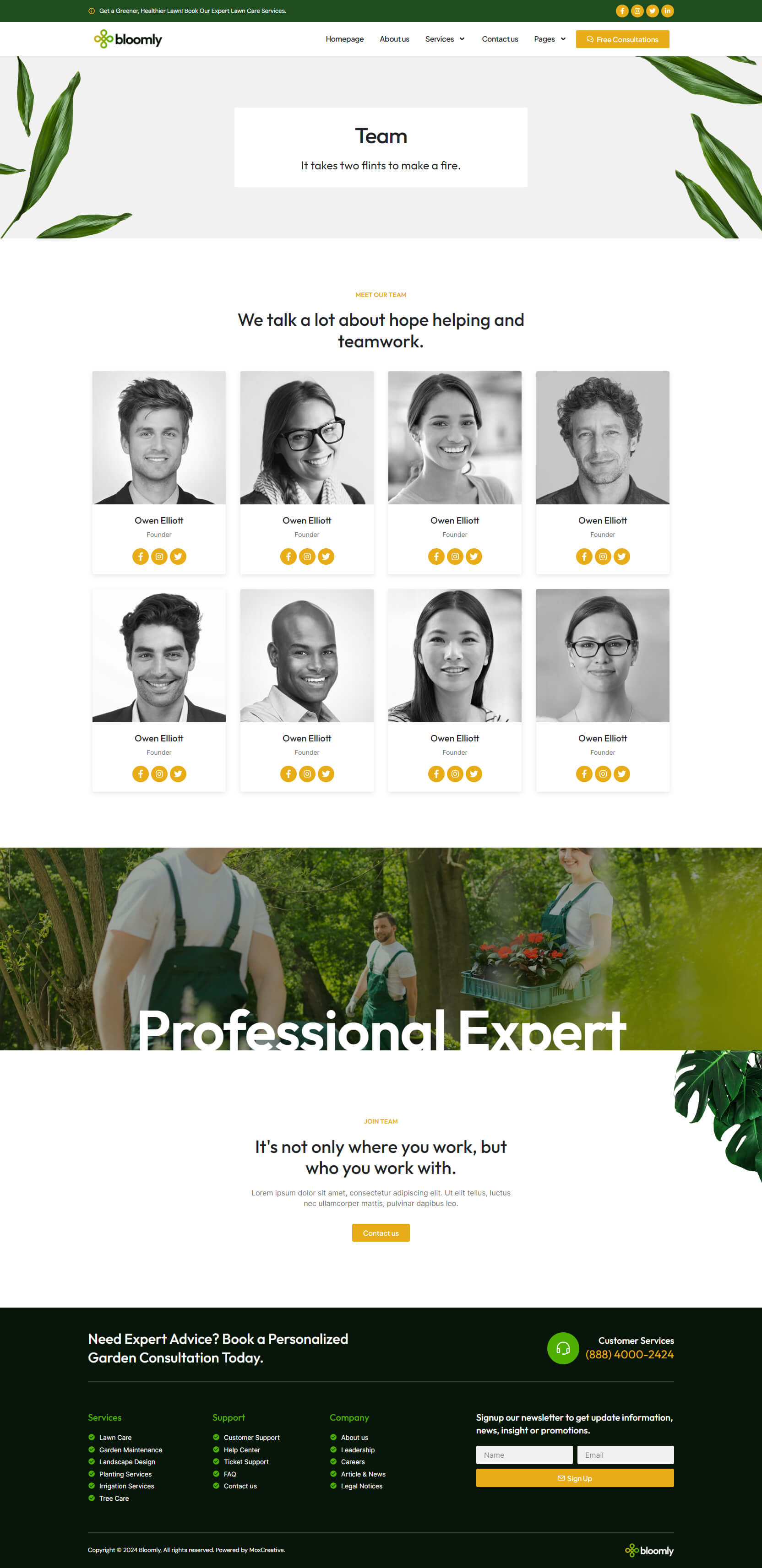 Bloomly - Landscape & Gardening Service Elementor Pro Template Kit by ...