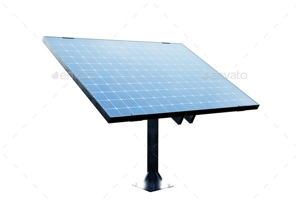 Solar panel side view isolated on white background Stock Photo by photocreo