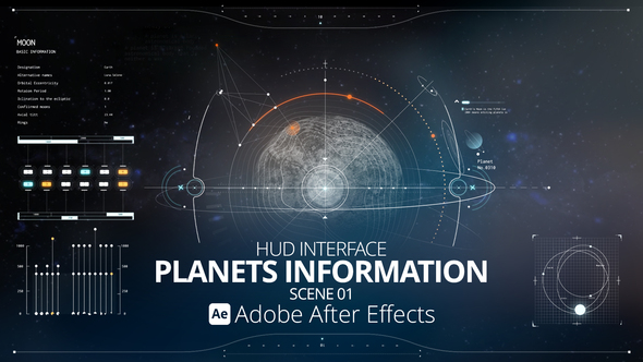 HUD Interface Planets Information 01 Ae, After Effects Project Files