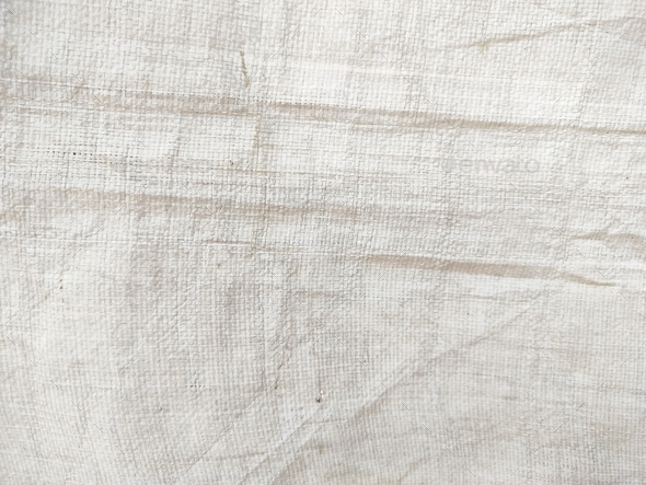 wrinkled white mat thread background. close up of clean linen texture ...