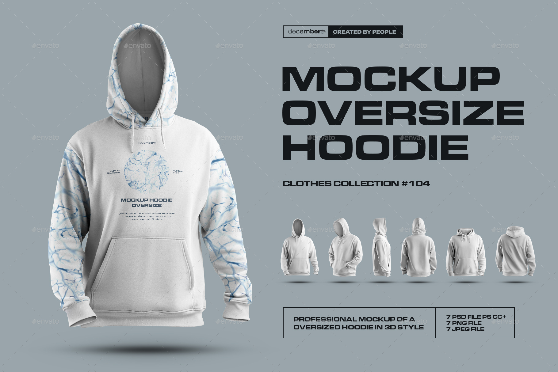 7 Mockups Oversize Hoodie in 3D Style, Graphics | GraphicRiver