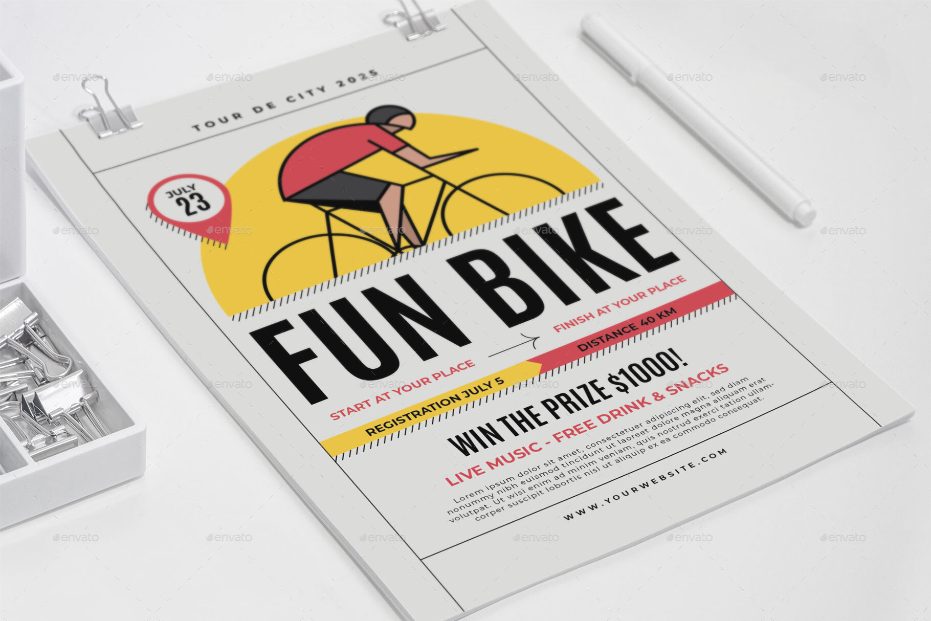 Fun Bike Tour de City, Print Templates | GraphicRiver