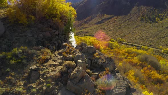 The Aerial Survey Around the Rock on a Hillside From One Side of Which ...