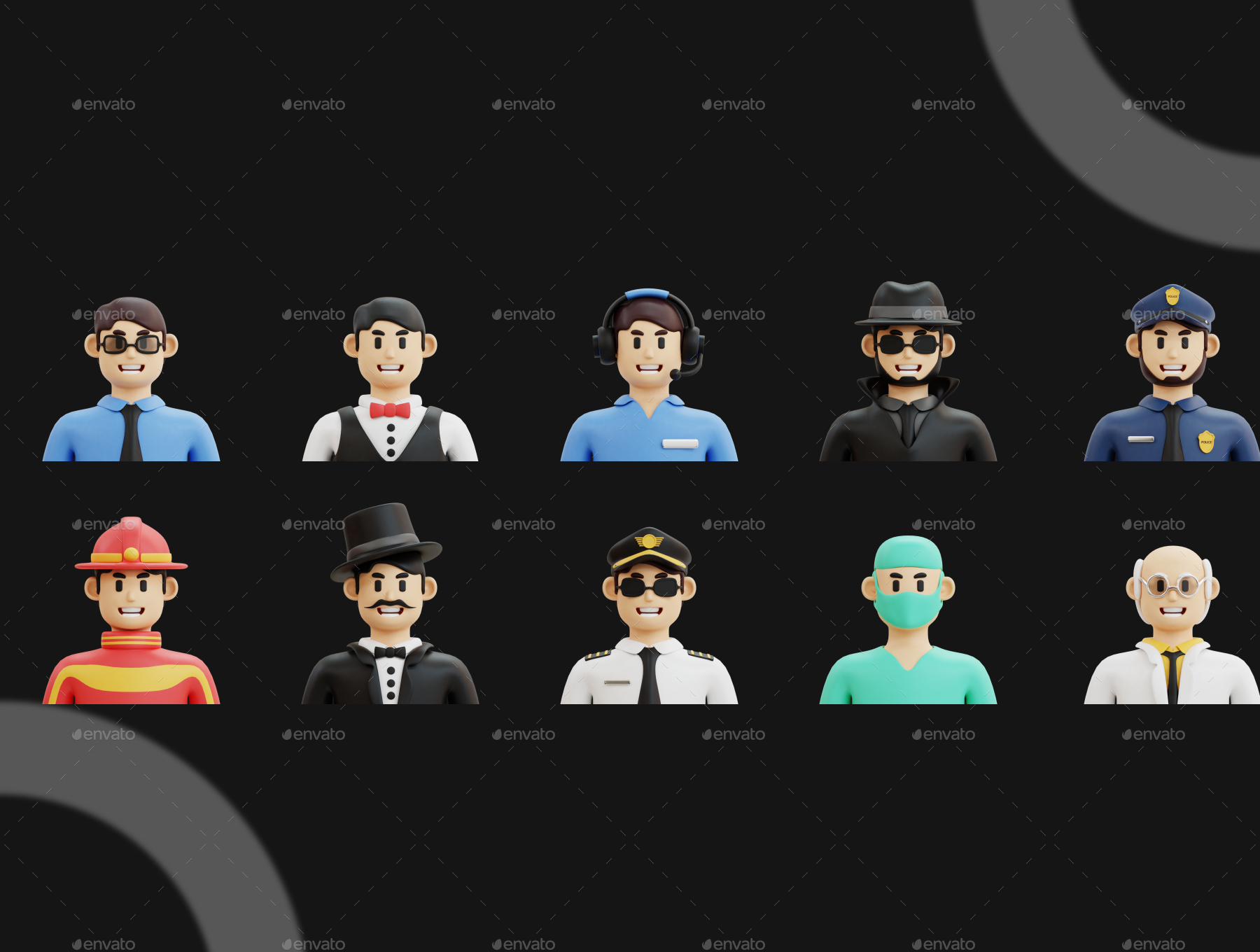3D Profession Avatar Set Pack, Graphics | GraphicRiver