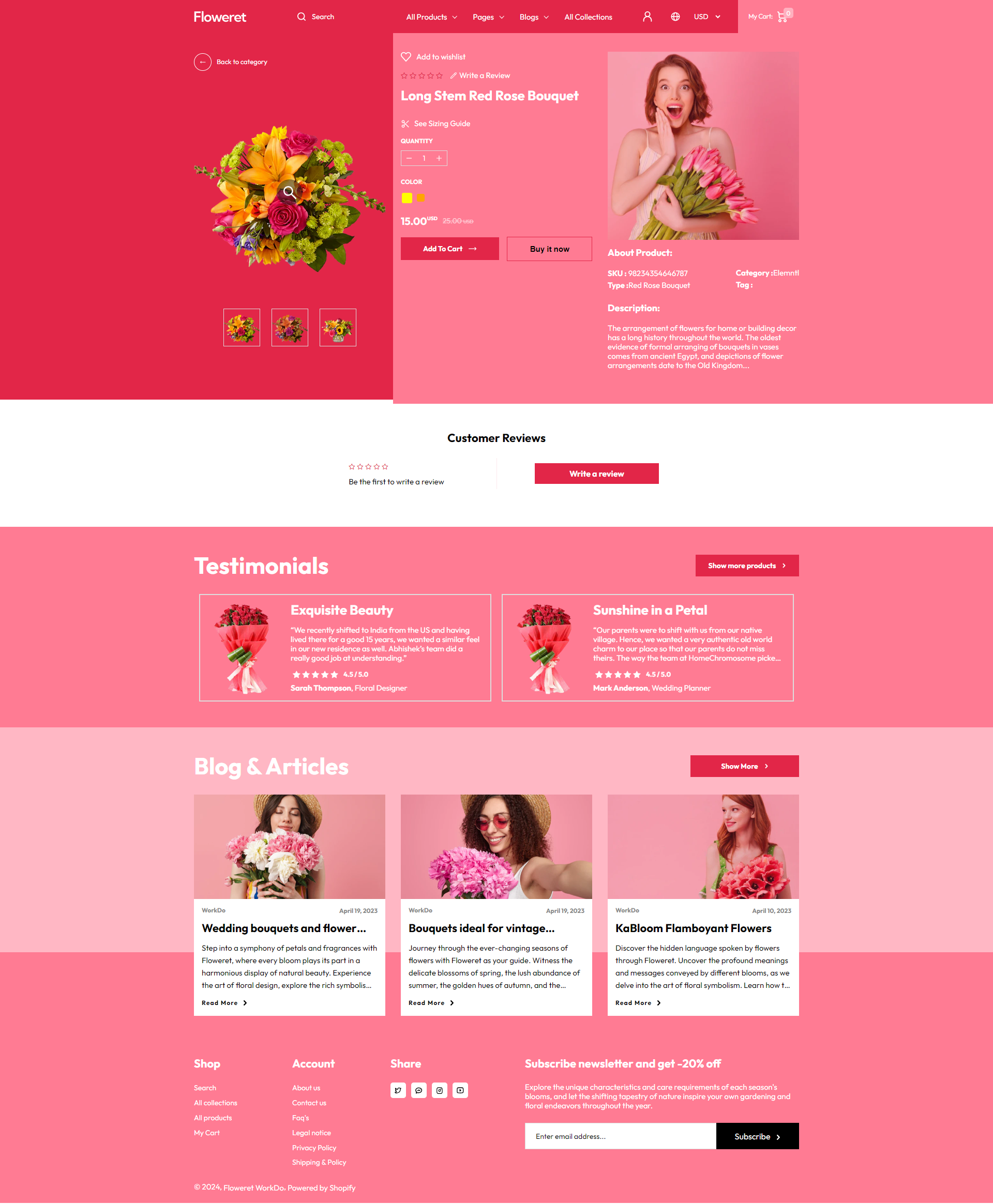Floweret - Flower Shop & Florist Shopify Theme OS 2.0 by WorkDo ...