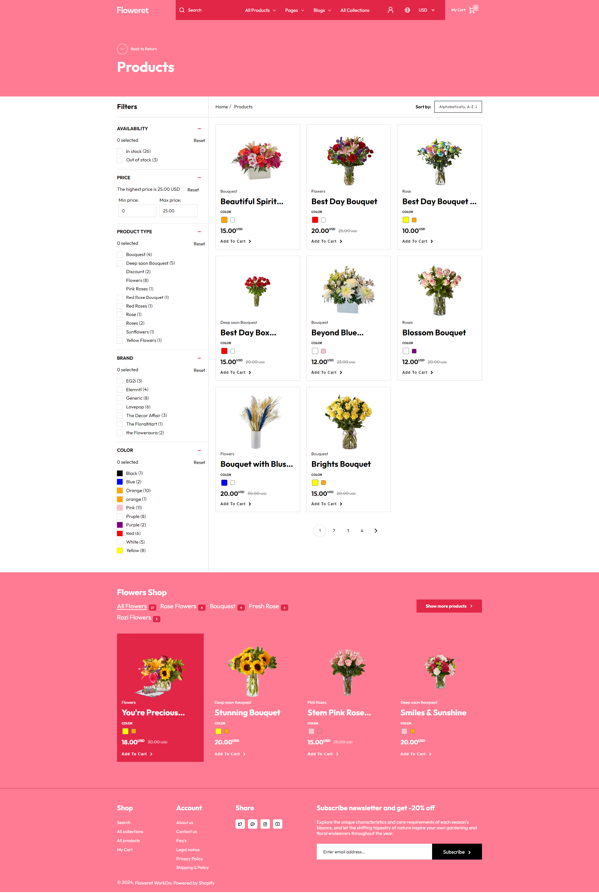 Floweret - Flower Shop & Florist Shopify Theme OS 2.0 by WorkDo ...