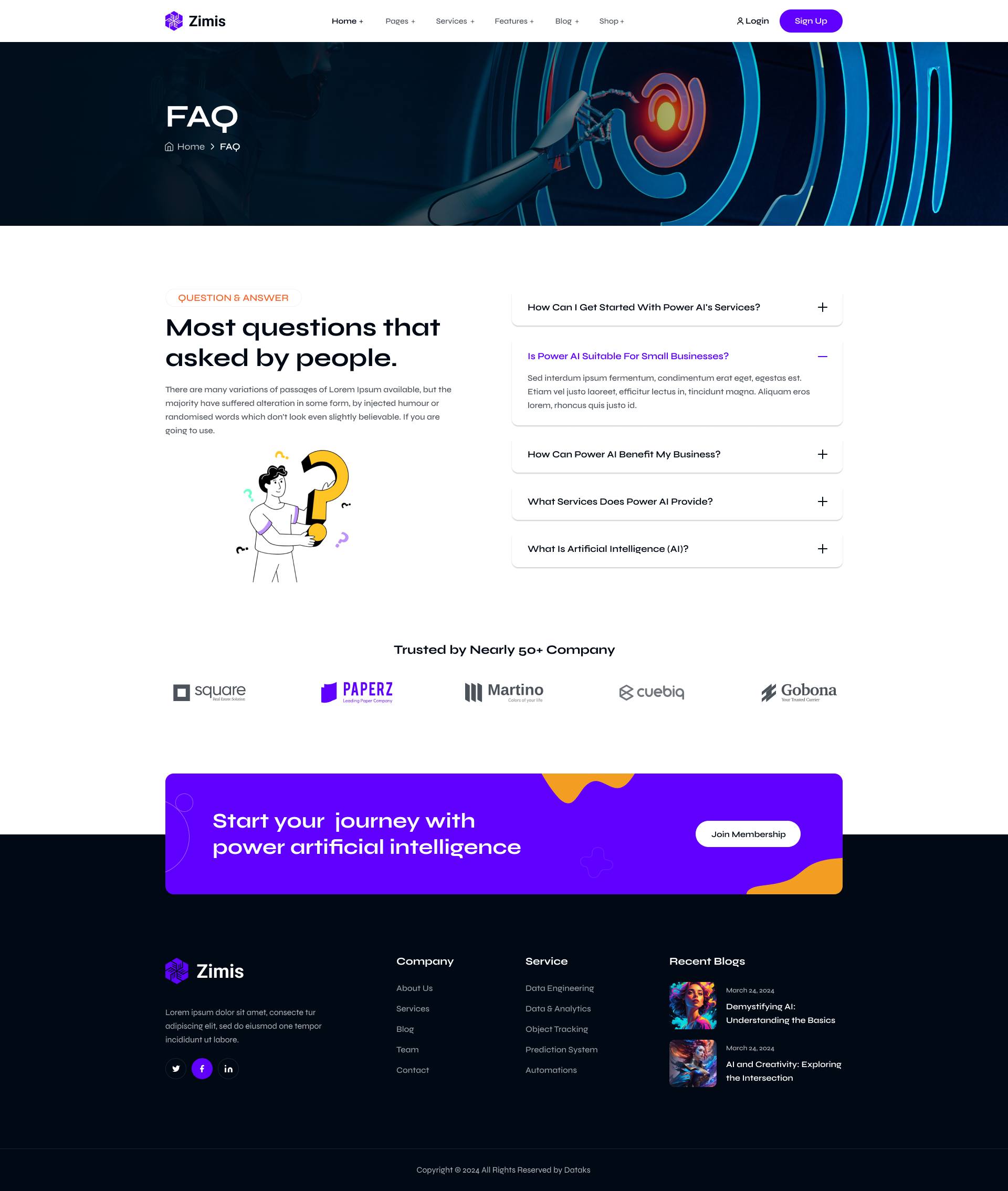 Zimis – Data Science & Analytics Figma Template by RRdevs | ThemeForest