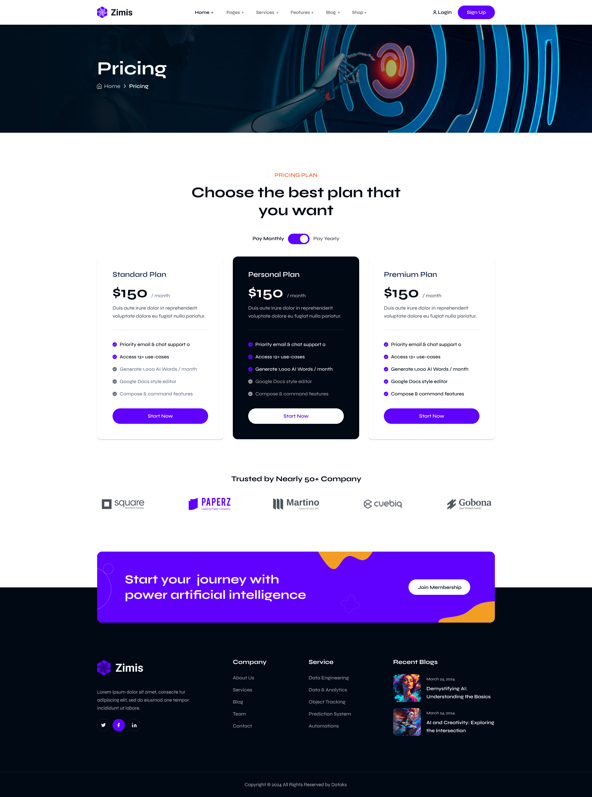 Zimis – Data Science & Analytics Figma Template by RRdevs | ThemeForest