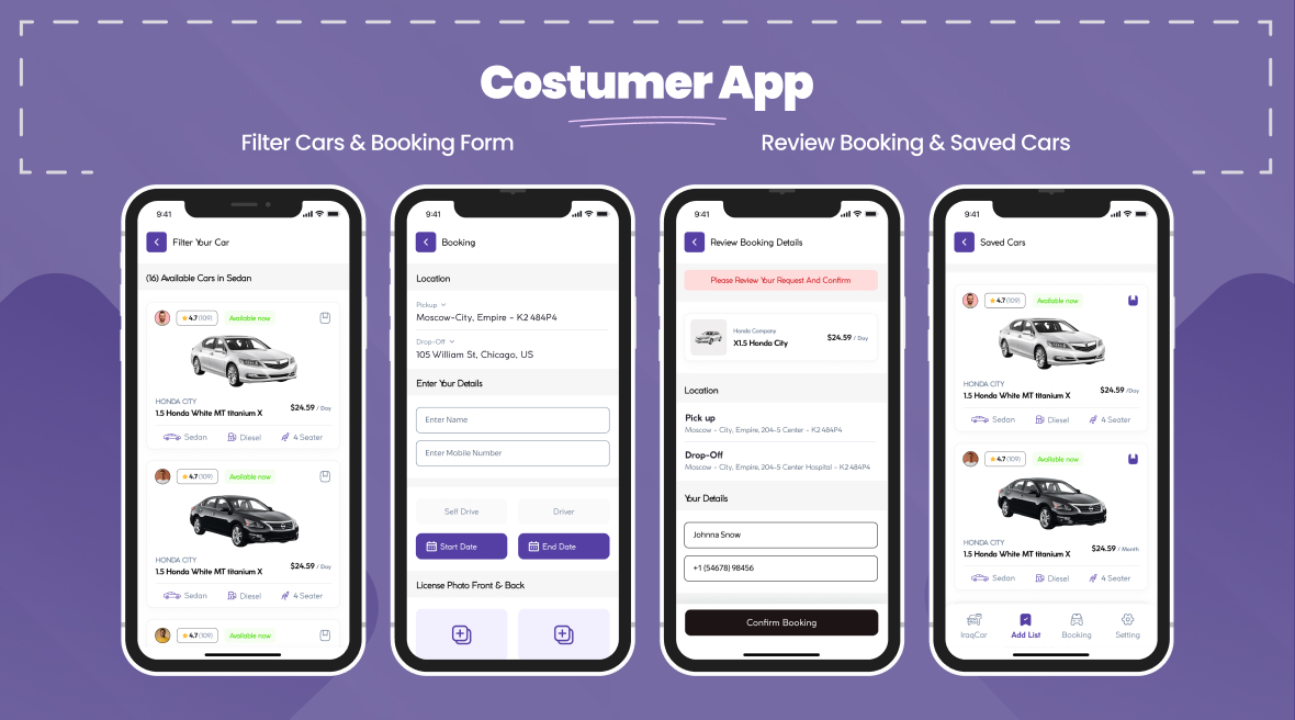 Marketplace Flutter Vehicle Rental App | End-to-End Taxi & Car Rental ...