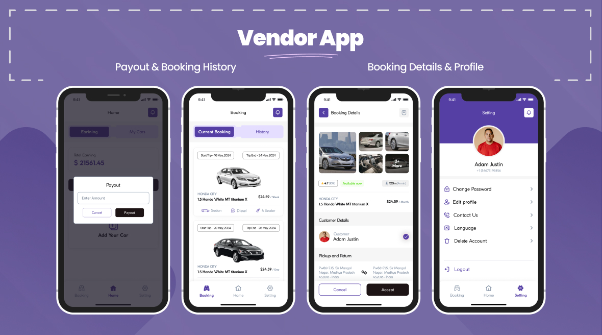 Marketplace Flutter Vehicle Rental App | End-to-End Taxi & Car Rental ...