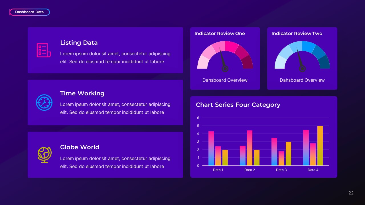 Dashboard Data PowerPoint Template, Presentation Templates | GraphicRiver
