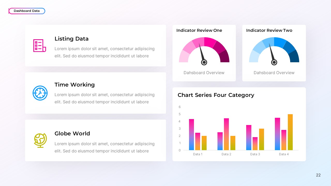 Dashboard Data PowerPoint Template, Presentation Templates | GraphicRiver