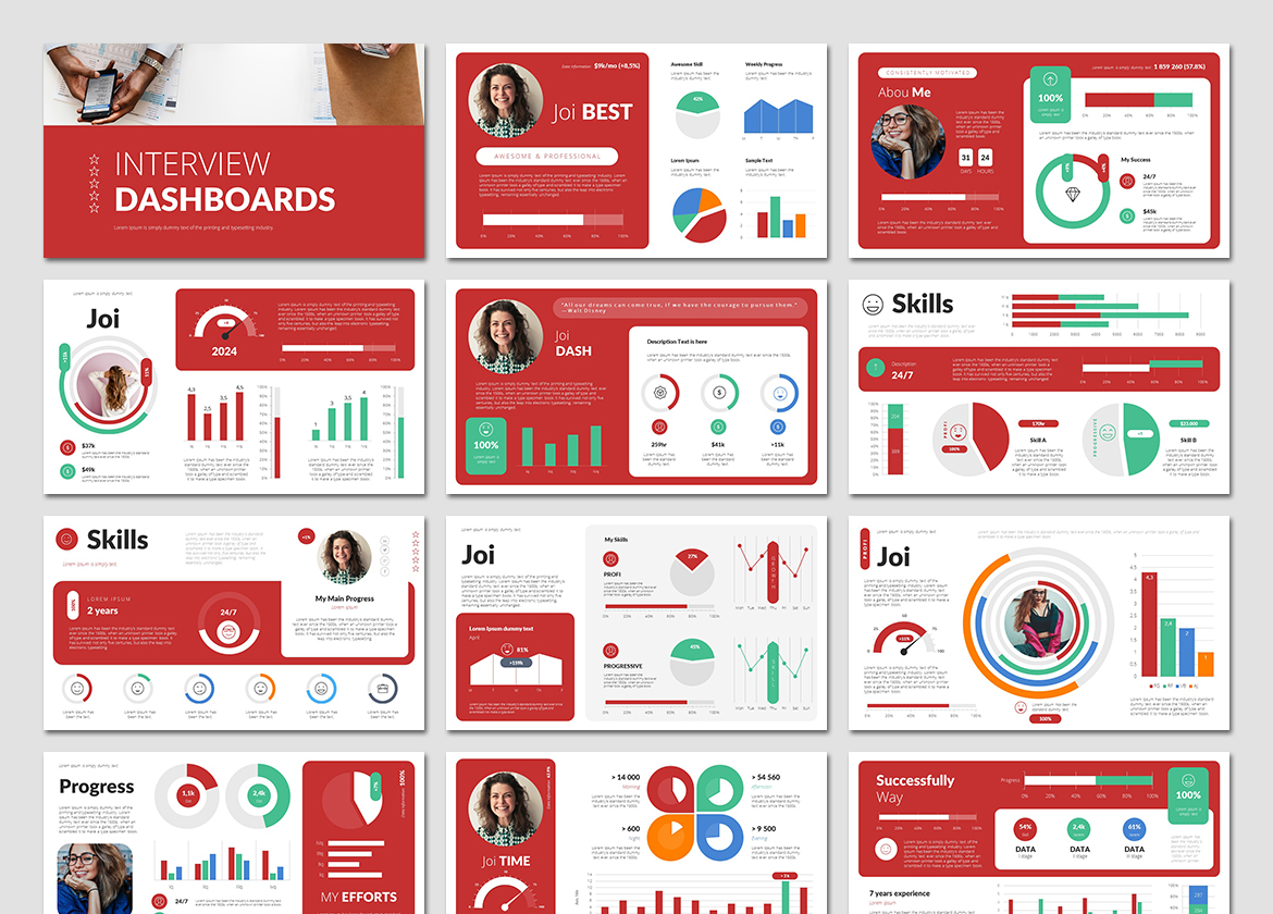 Interview Dashboards PowerPoint Presentation Template, Presentation ...