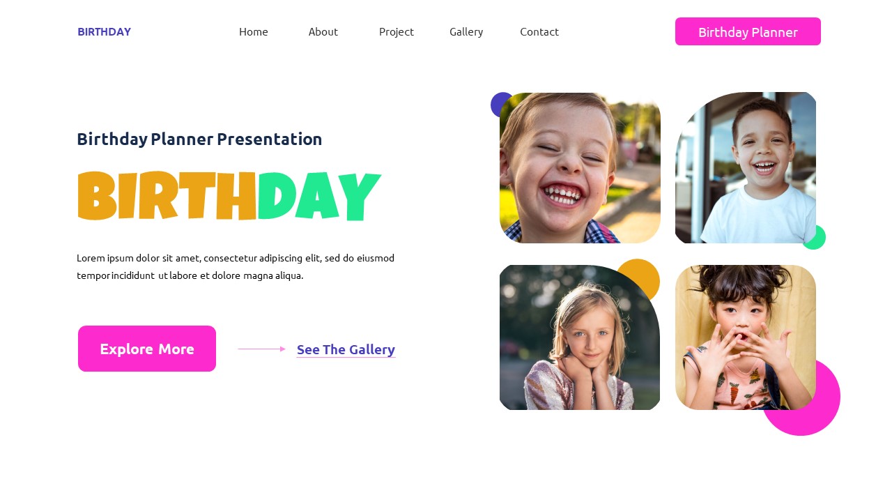 Birthday - Birthday Planner Google Slide Templates, Presentation Templates