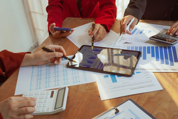 Indoor business meeting modern office. Confident businesswoman ...