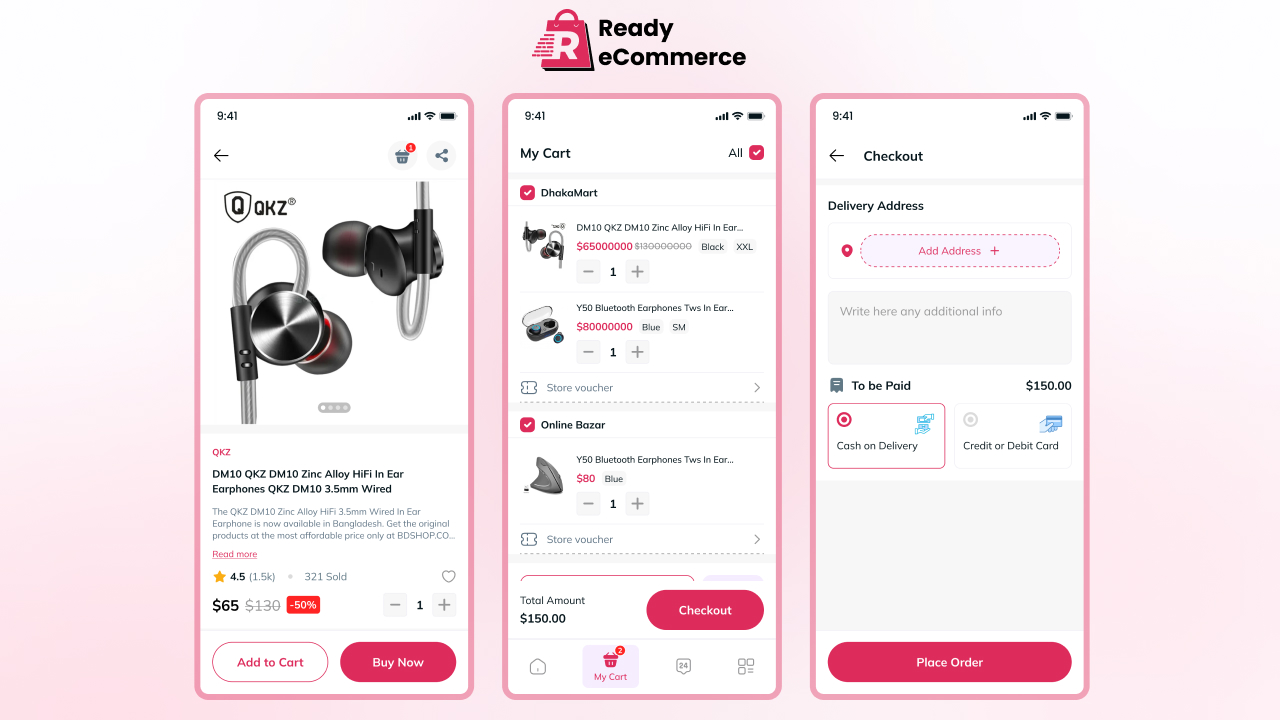 Ready eCommerce - Complete Multi Vendor eCommerce Mobile App, Customer ...