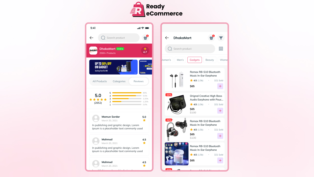 Ready eCommerce - Complete Multi Vendor eCommerce Mobile App, Customer ...