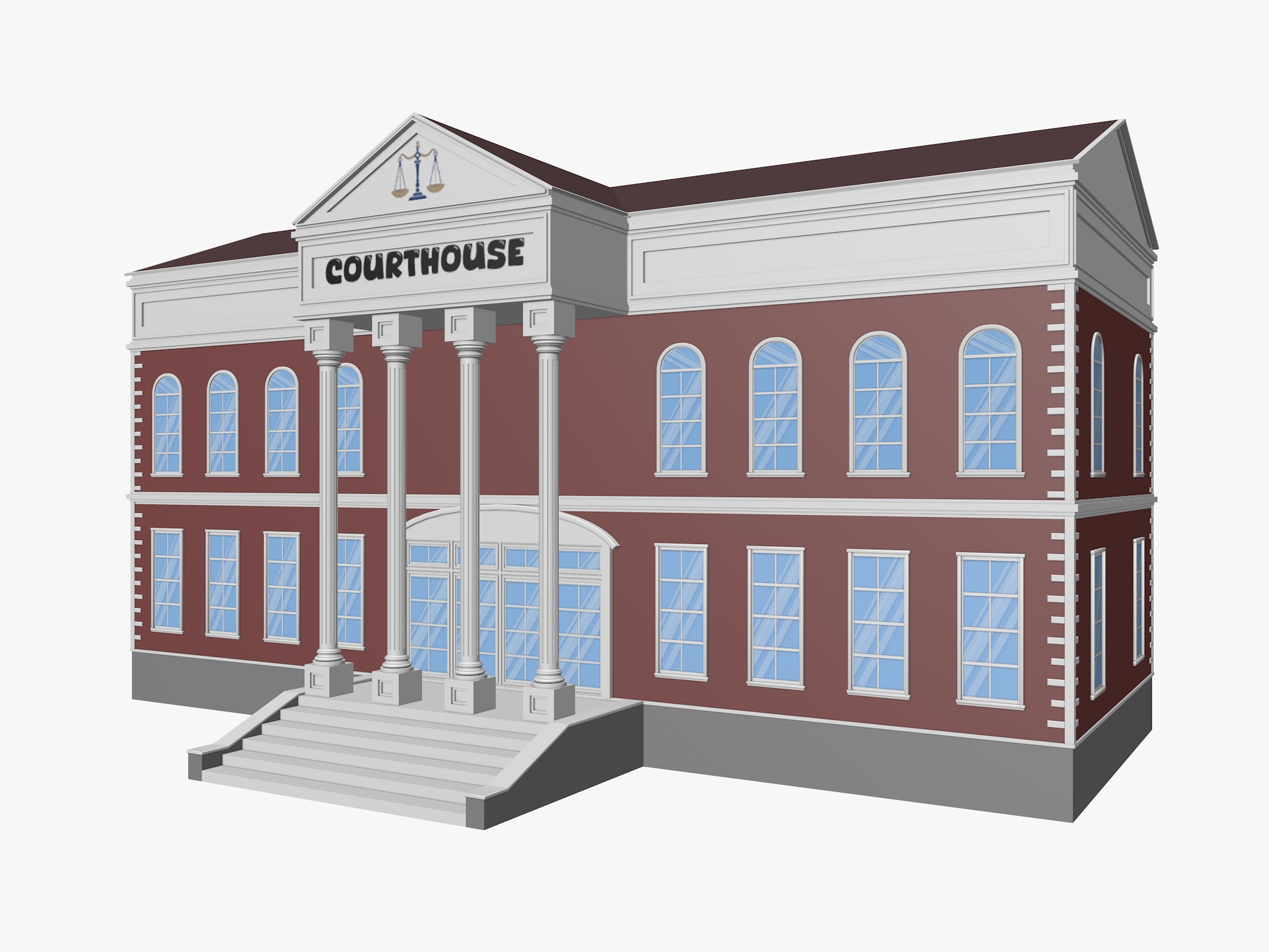 Cartoon Courthouse 3D model by 3DnModels | 3DOcean