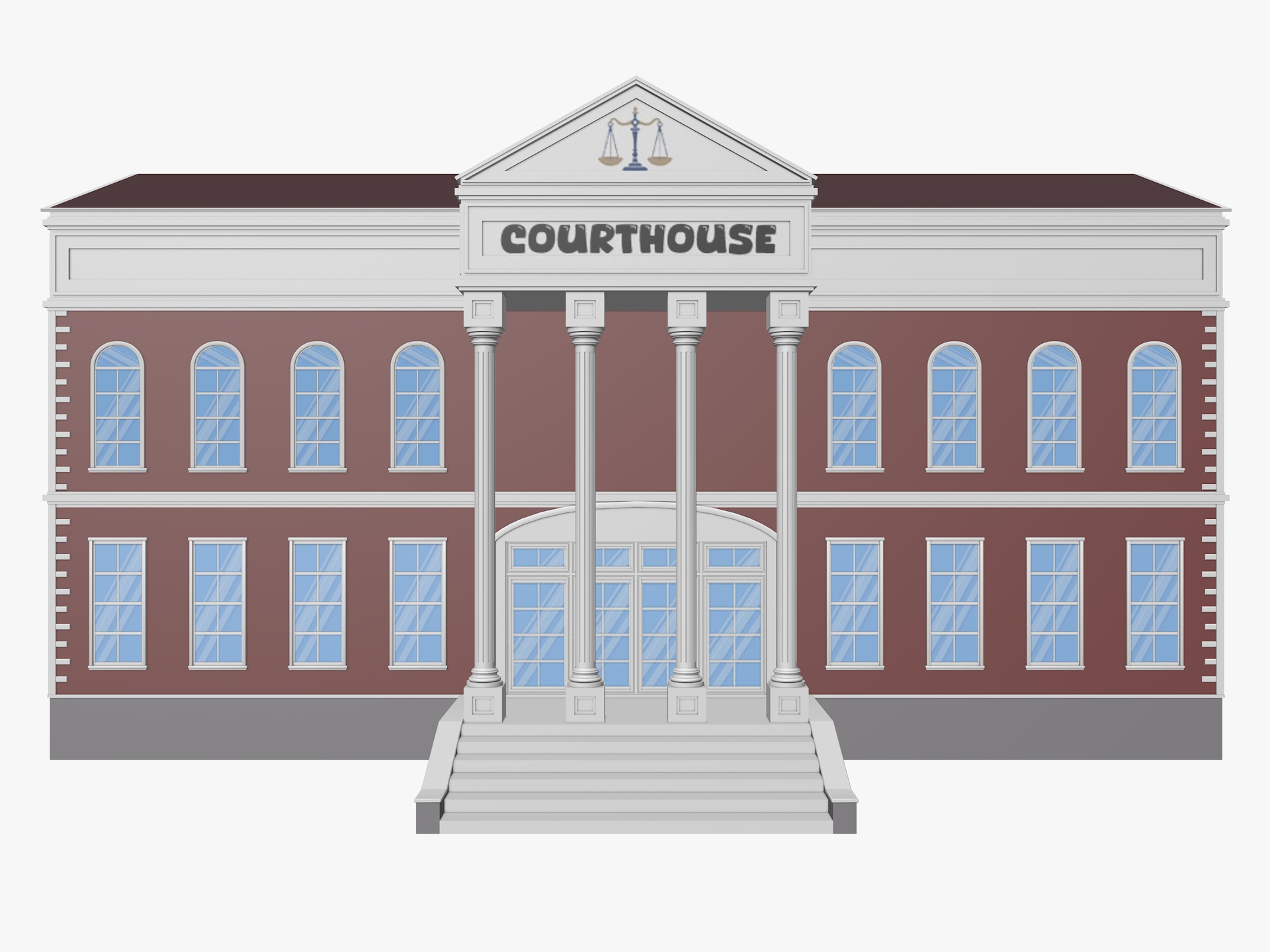 Cartoon Courthouse 3D model by 3DnModels | 3DOcean