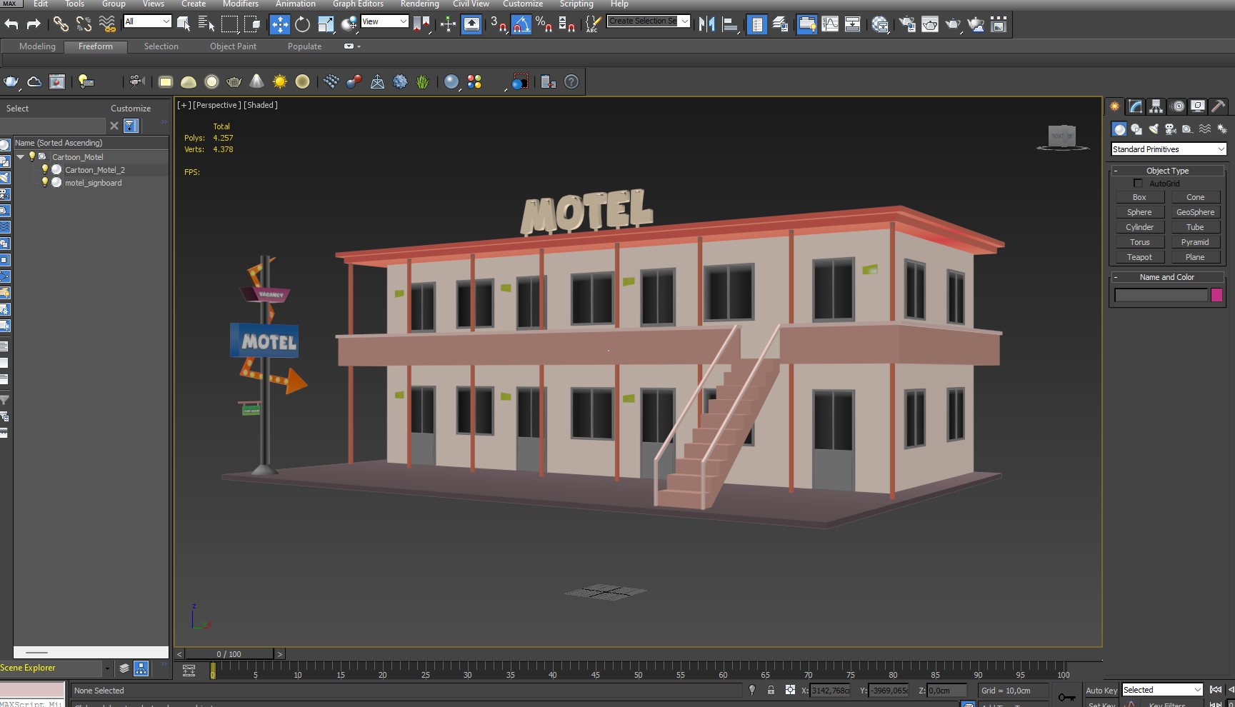 Cartoon Motel Low-poly 3D model by 3DnModels | 3DOcean