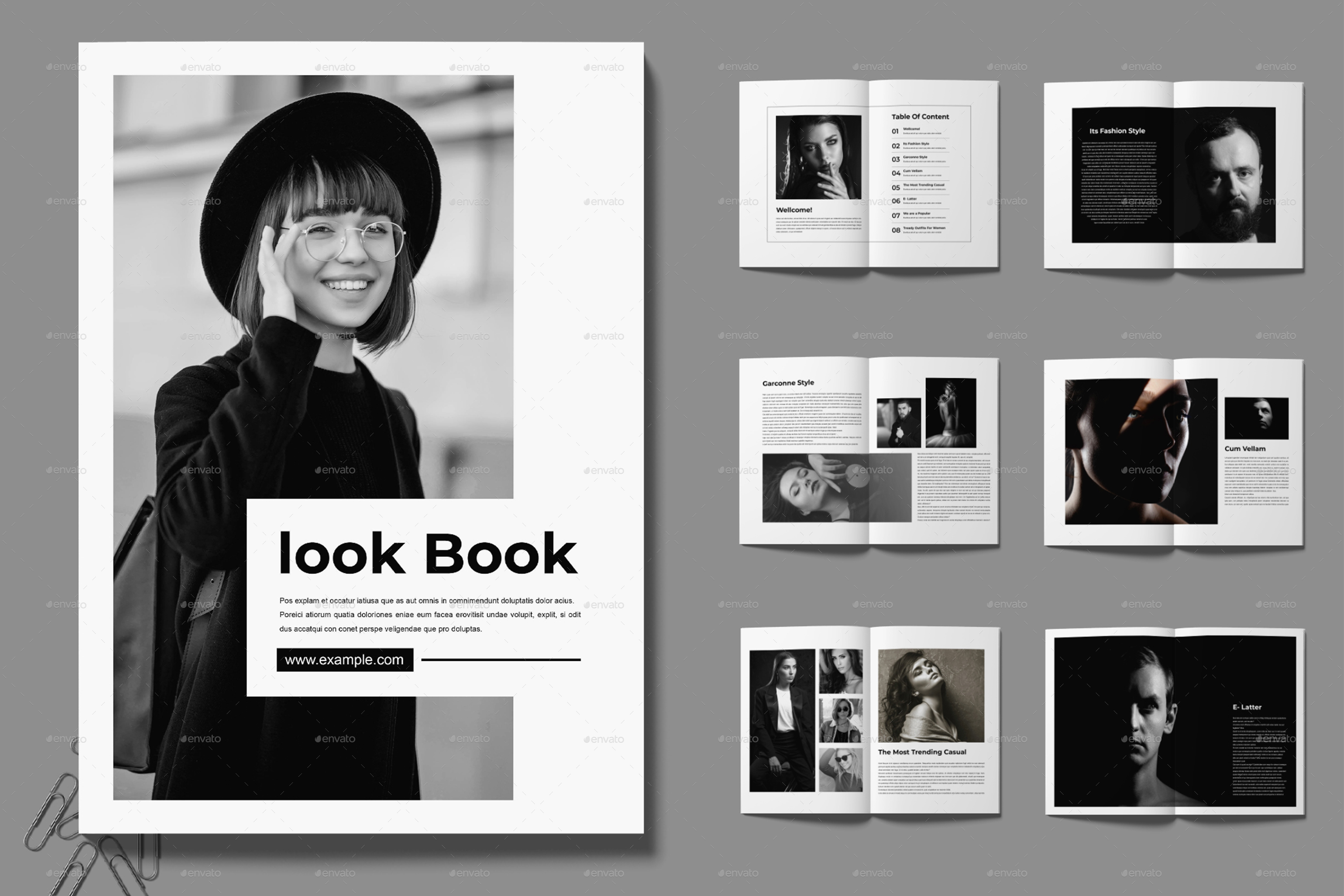 Black Fashion Look Book Magazine Design, Print Templates | GraphicRiver