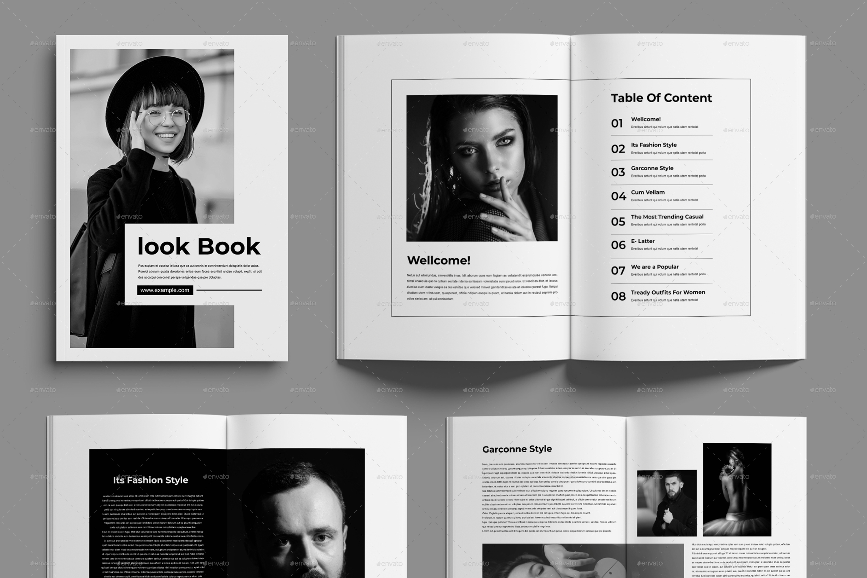 Black Fashion Look Book Magazine Design, Print Templates | GraphicRiver