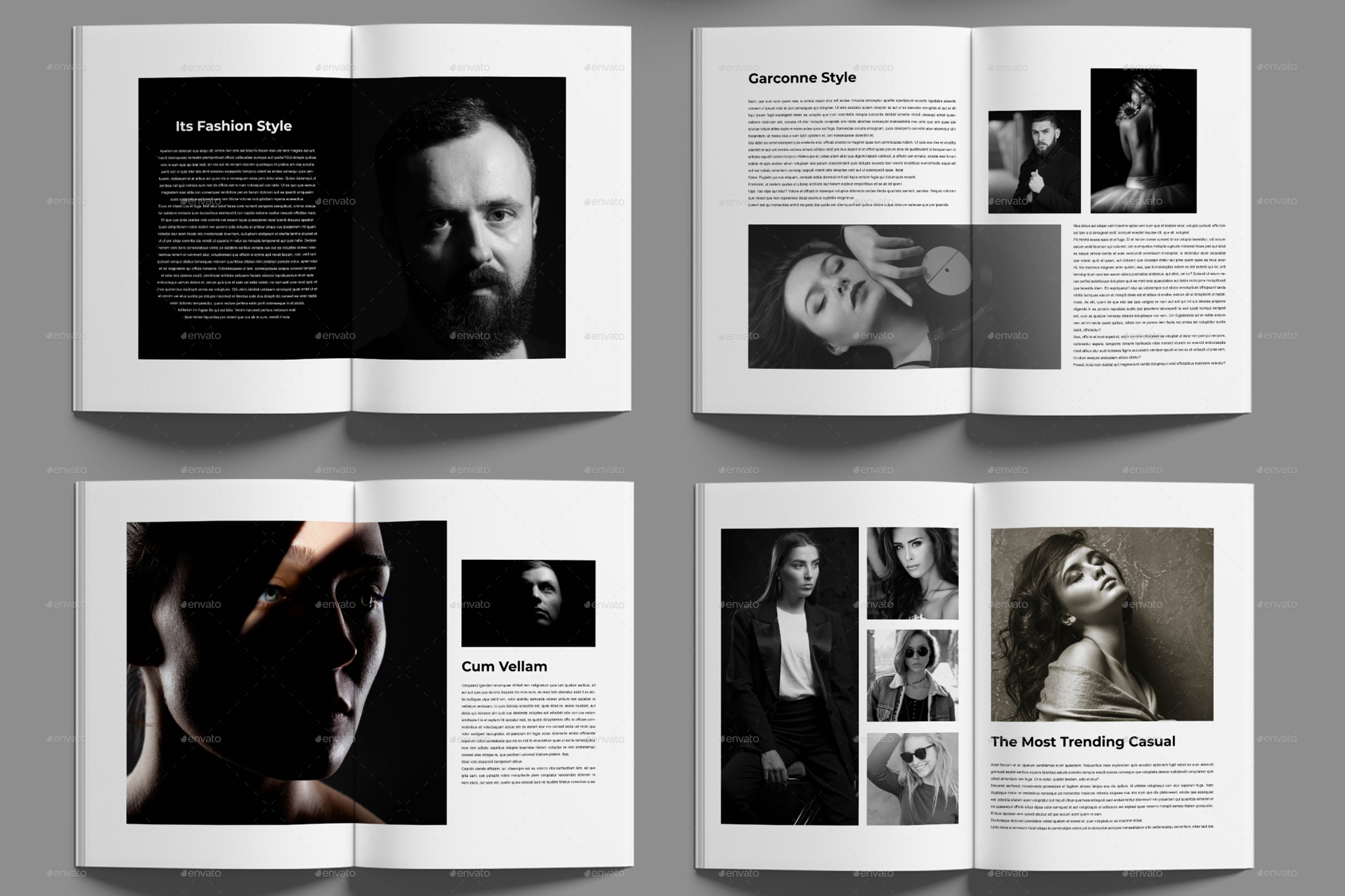 Black Fashion Look Book Magazine Design, Print Templates | GraphicRiver