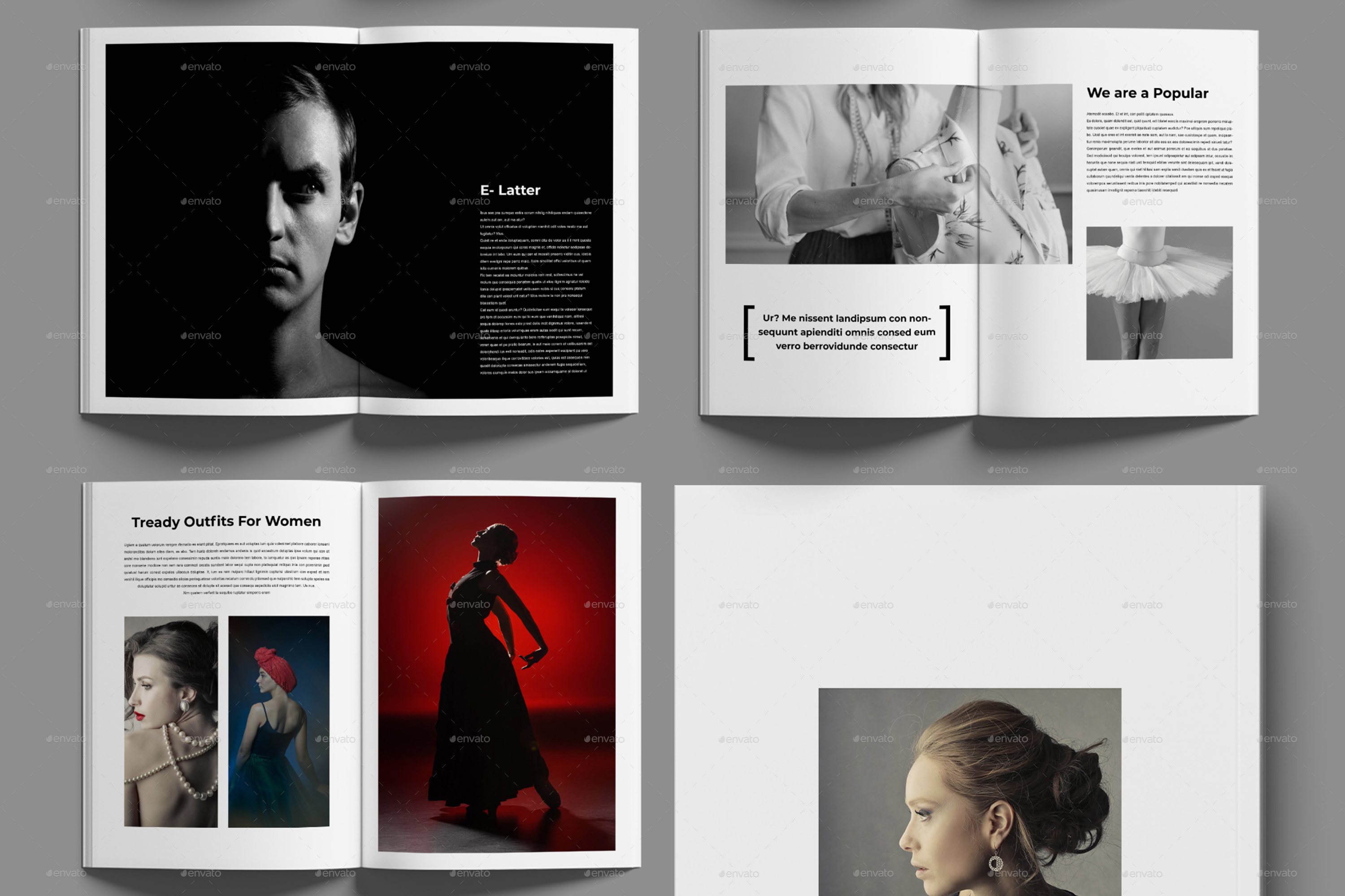 Black Fashion Look Book Magazine Design, Print Templates | GraphicRiver