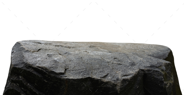 Stone Rock podium isolated on white background for a Product Display ...