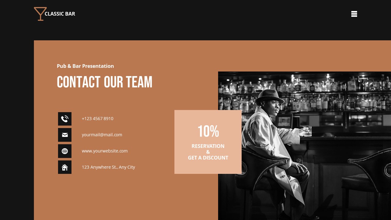 Classic Bar - Pub & Bar Powerpoint Templates, Presentation Templates