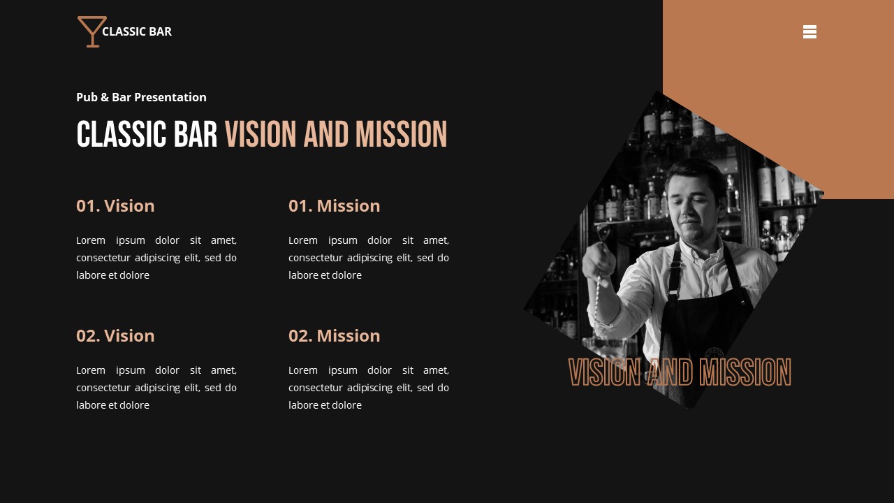 Classic Bar - Pub & Bar Powerpoint Templates, Presentation Templates