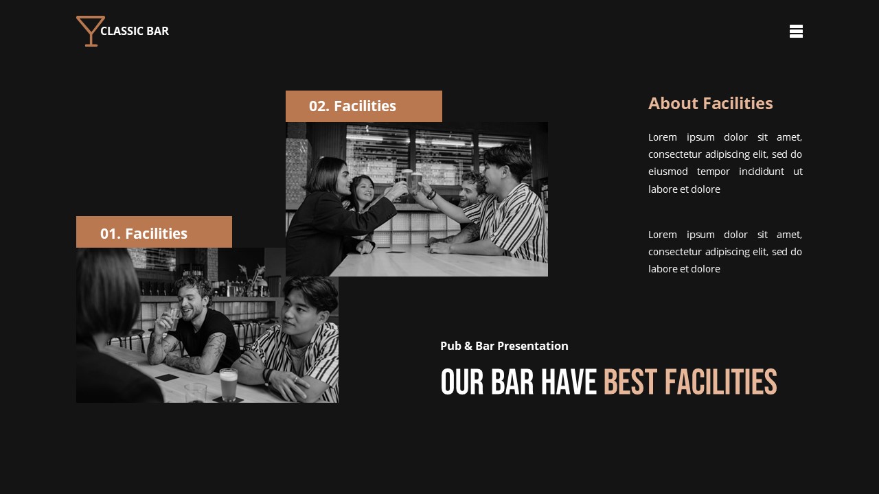 Classic Bar - Pub & Bar Powerpoint Templates, Presentation Templates