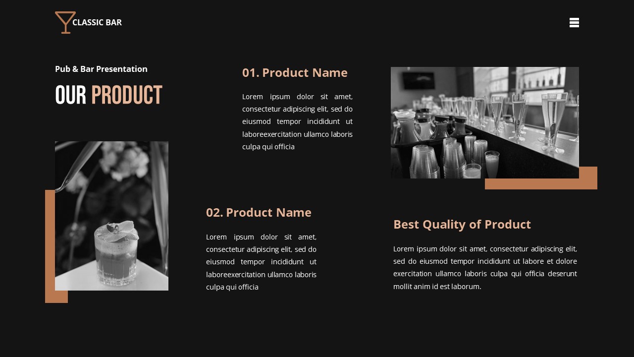 Classic Bar - Pub & Bar Powerpoint Templates, Presentation Templates