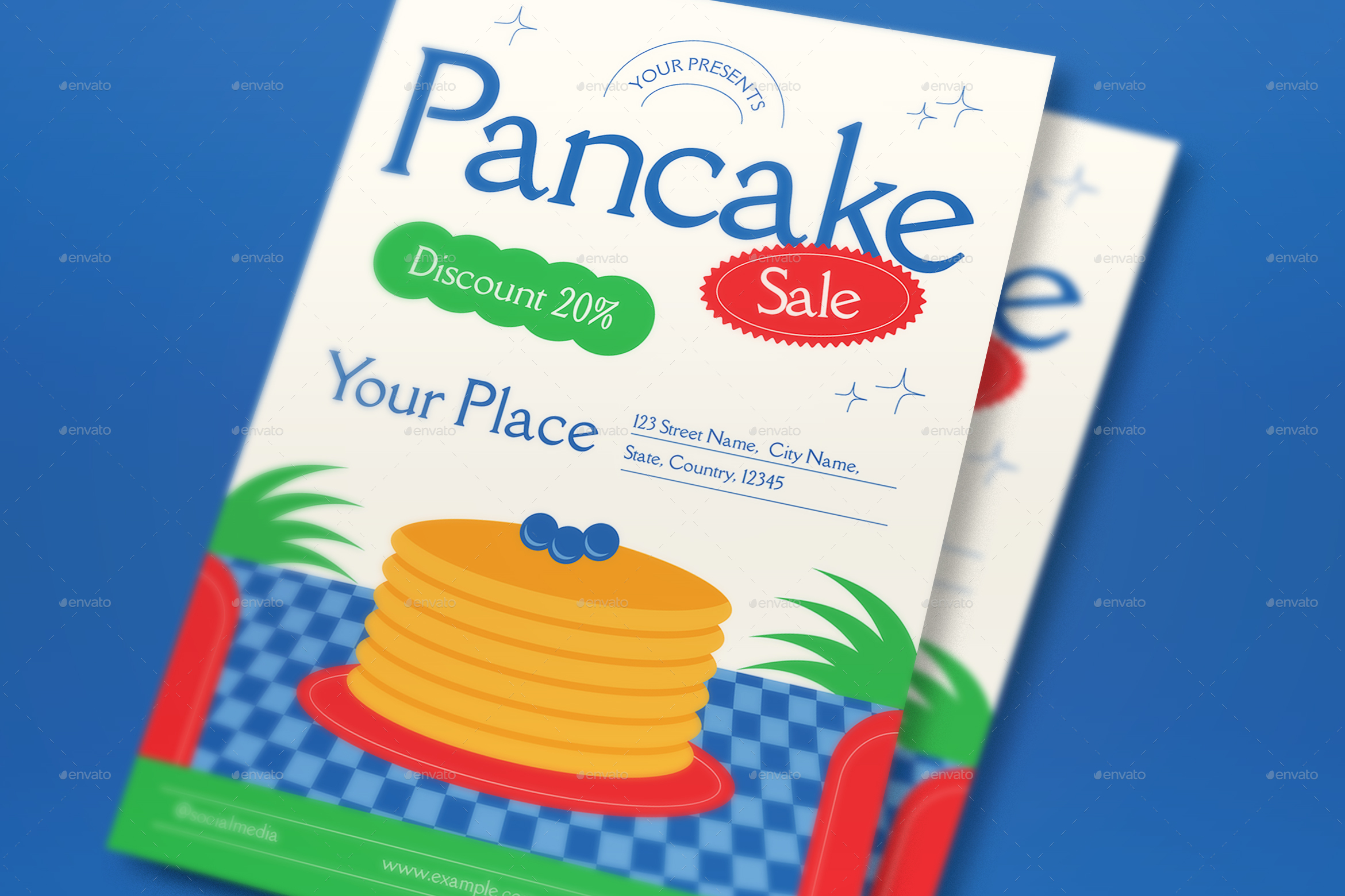 Cream Modern Pancake Sale Flyer Set, Print Templates | GraphicRiver