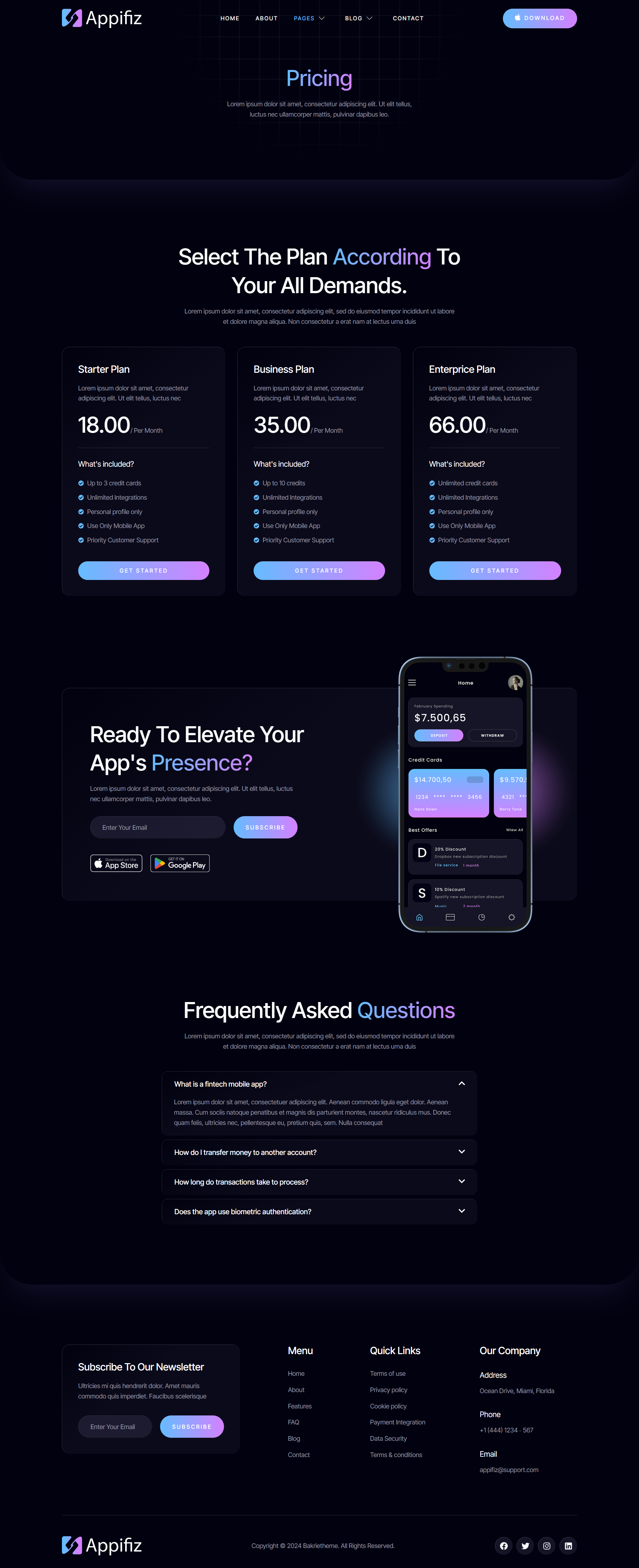 Appifiz - Mobile App & Fintech Startup Elementor Template Kit by ...