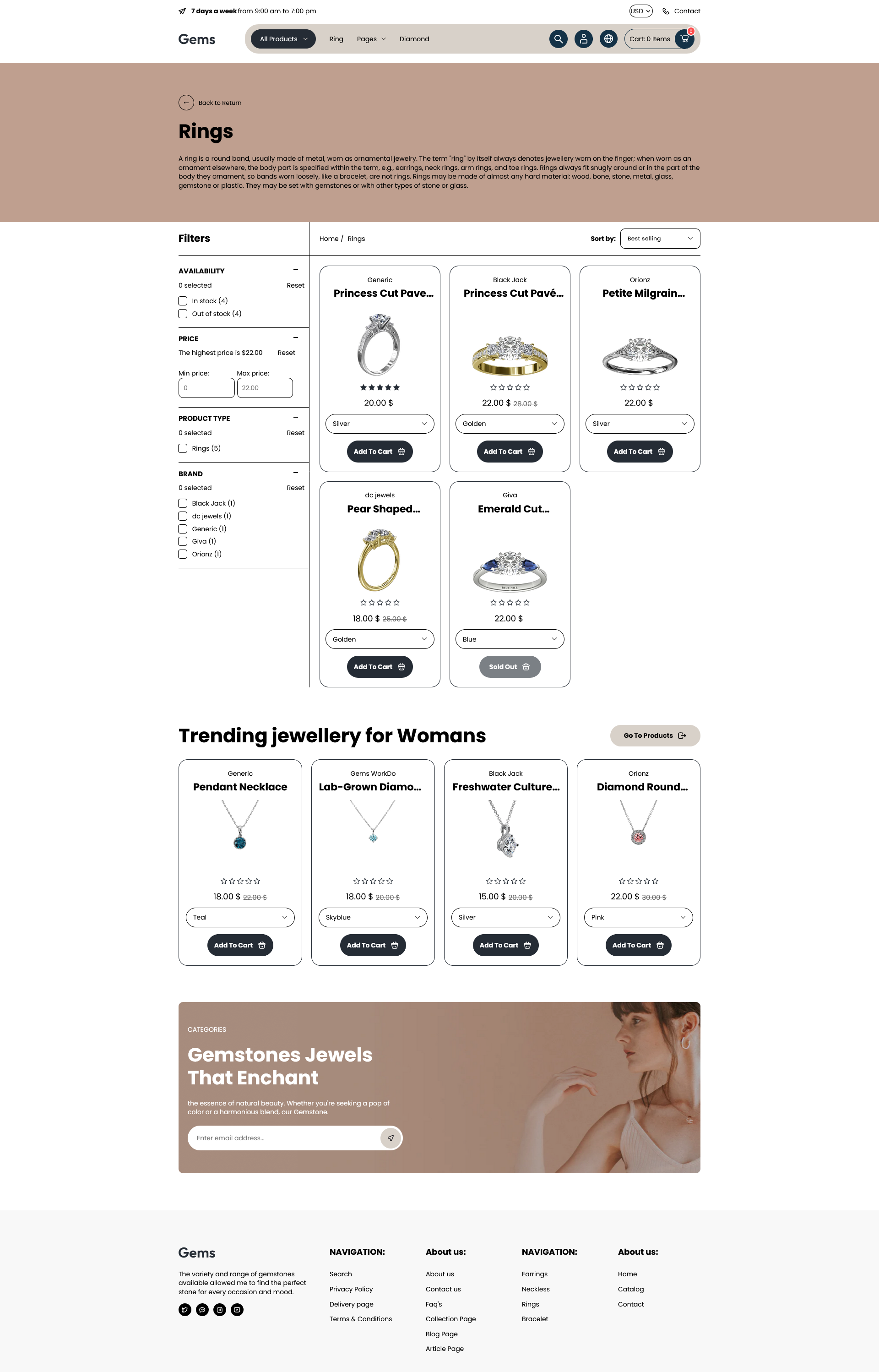 Gems - Jewelry Diamond Responsive Shopify 2.0 Theme by WorkDo | ThemeForest
