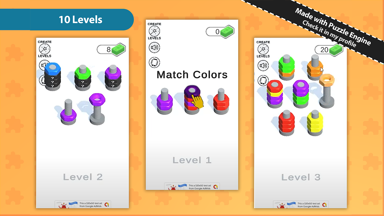 Nuts Sort - HyperCasual Puzzle Game - Unity by Ragendom | CodeCanyon
