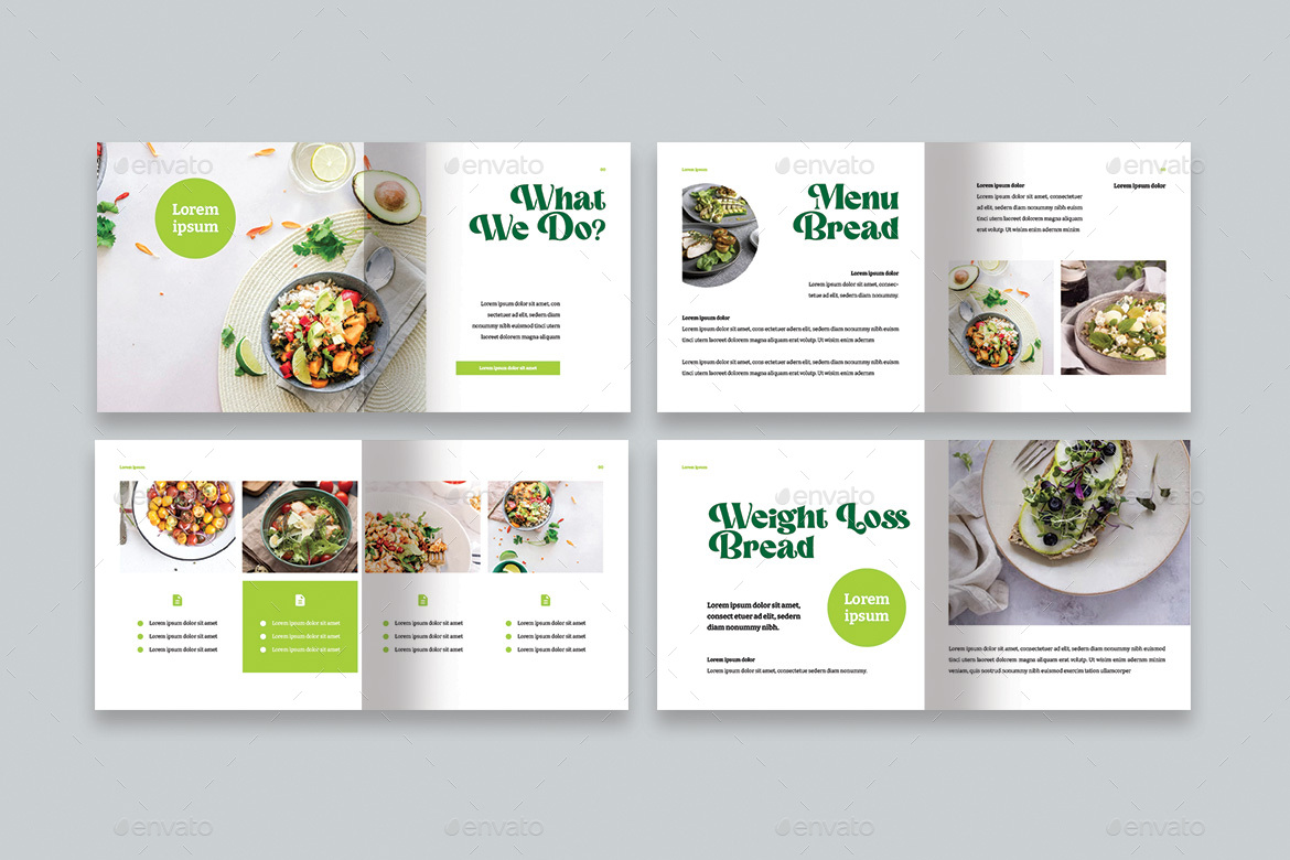 Organic Restaurant Menu Catalogue, Print Templates | GraphicRiver