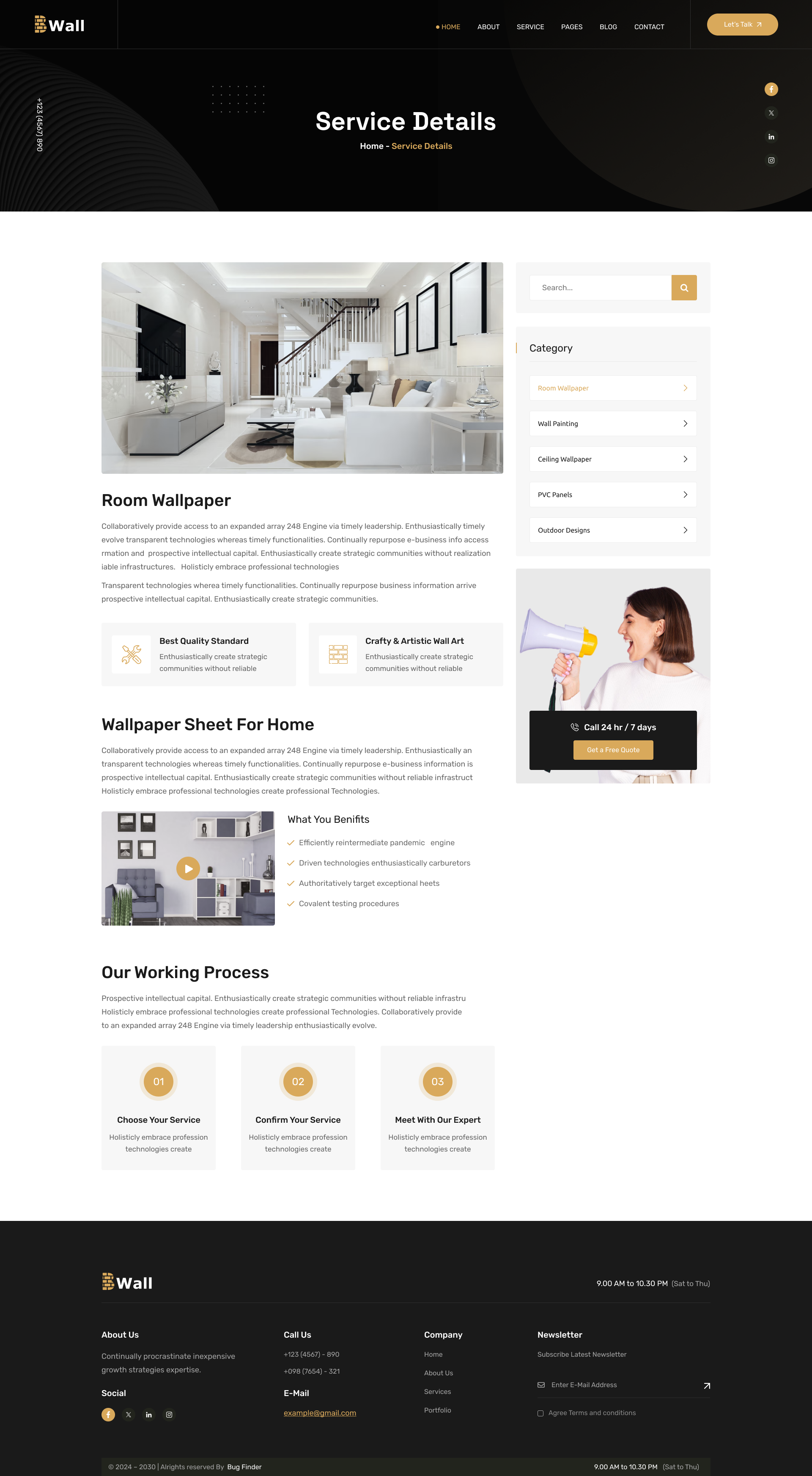 Bwall - Wallpapers and Painting Services Figma Template by binary-vines