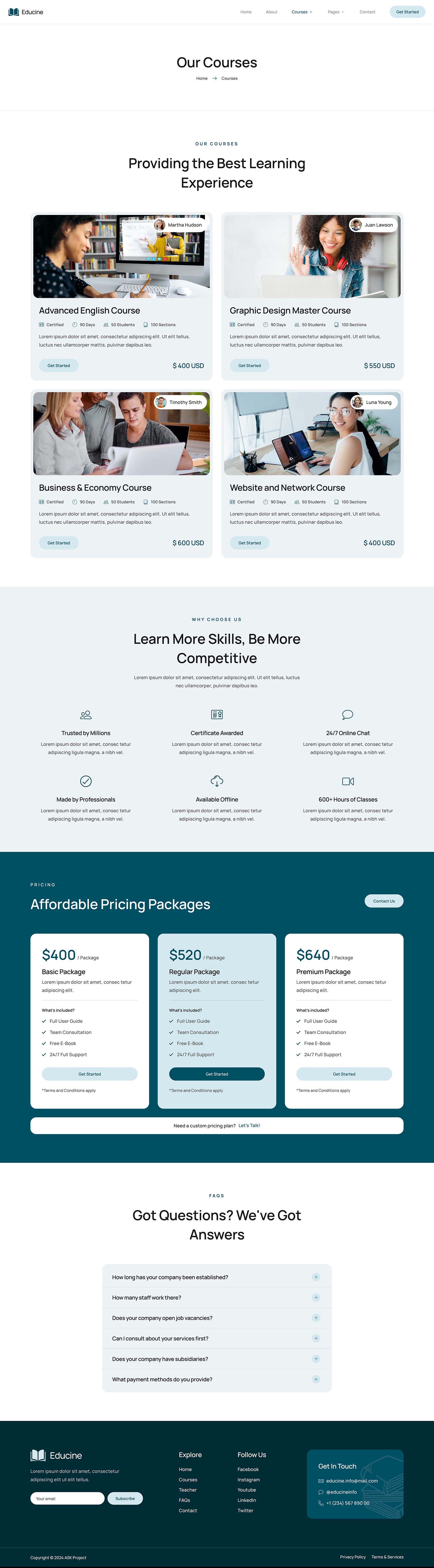 Educine - Online Course & Education Elementor Template Kit by askproject