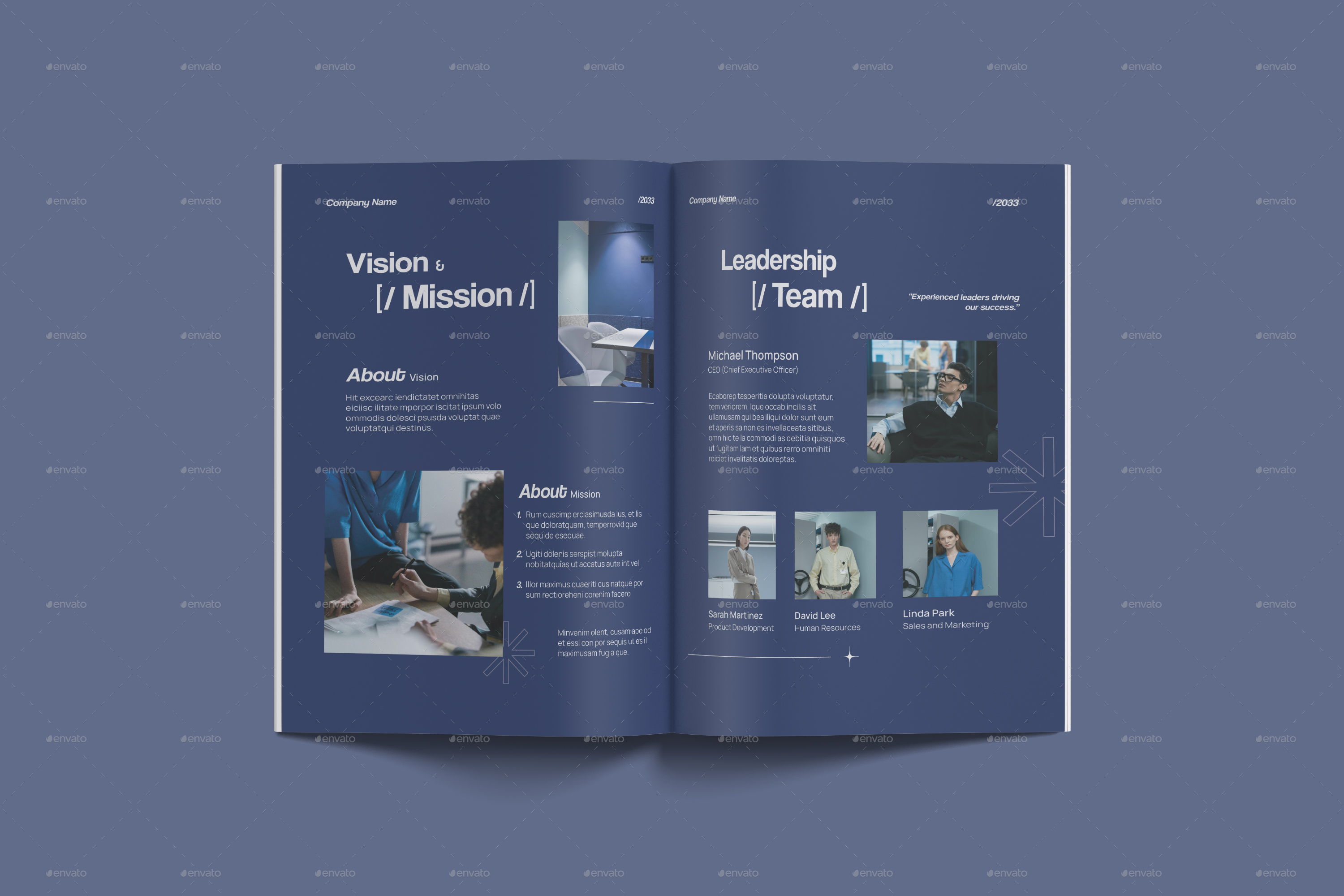 Blue White Minimalist Company Profile, Print Templates | GraphicRiver