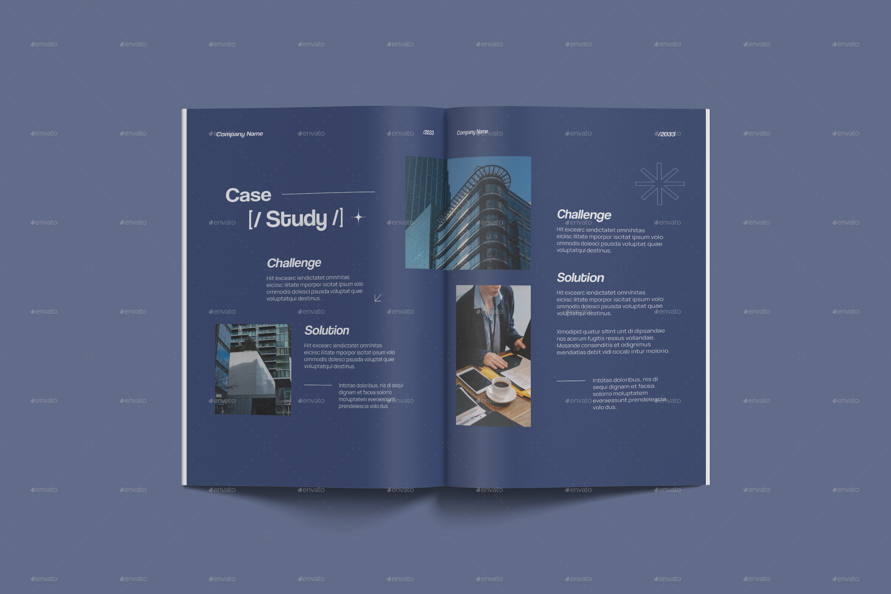 Blue White Minimalist Company Profile, Print Templates | GraphicRiver