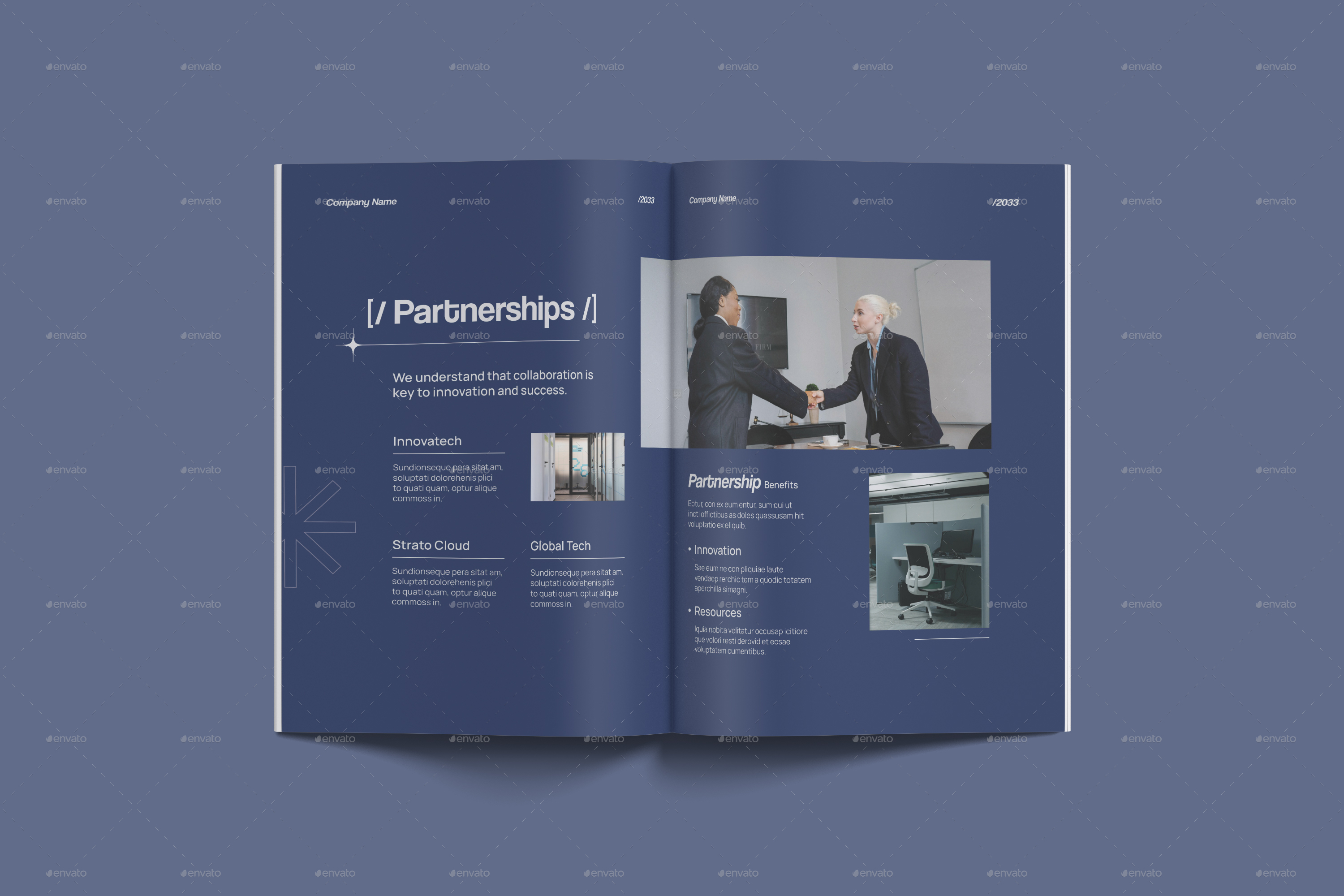 Blue White Minimalist Company Profile, Print Templates | GraphicRiver