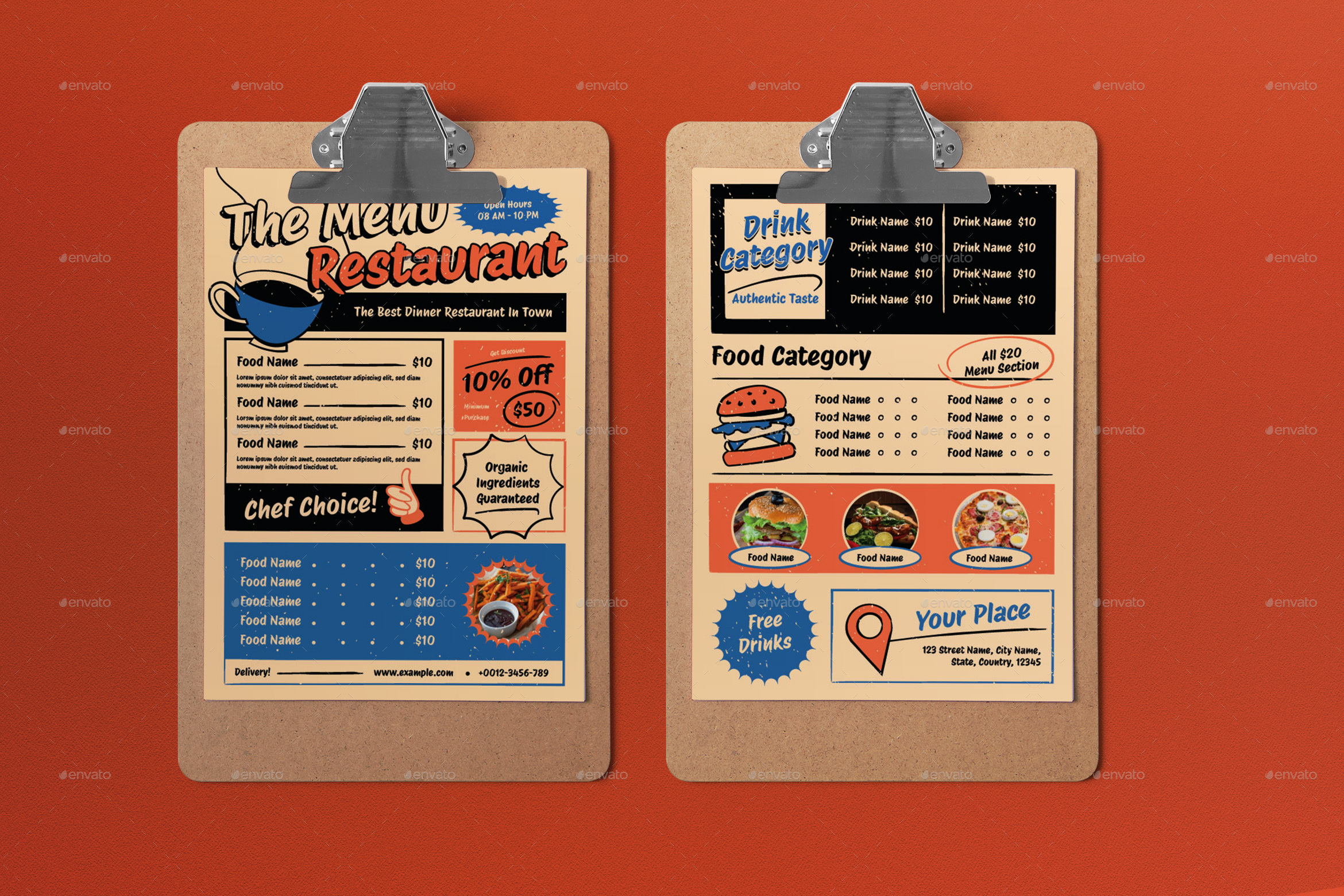 Cream Retro Vintage Food Menu, Print Templates | GraphicRiver